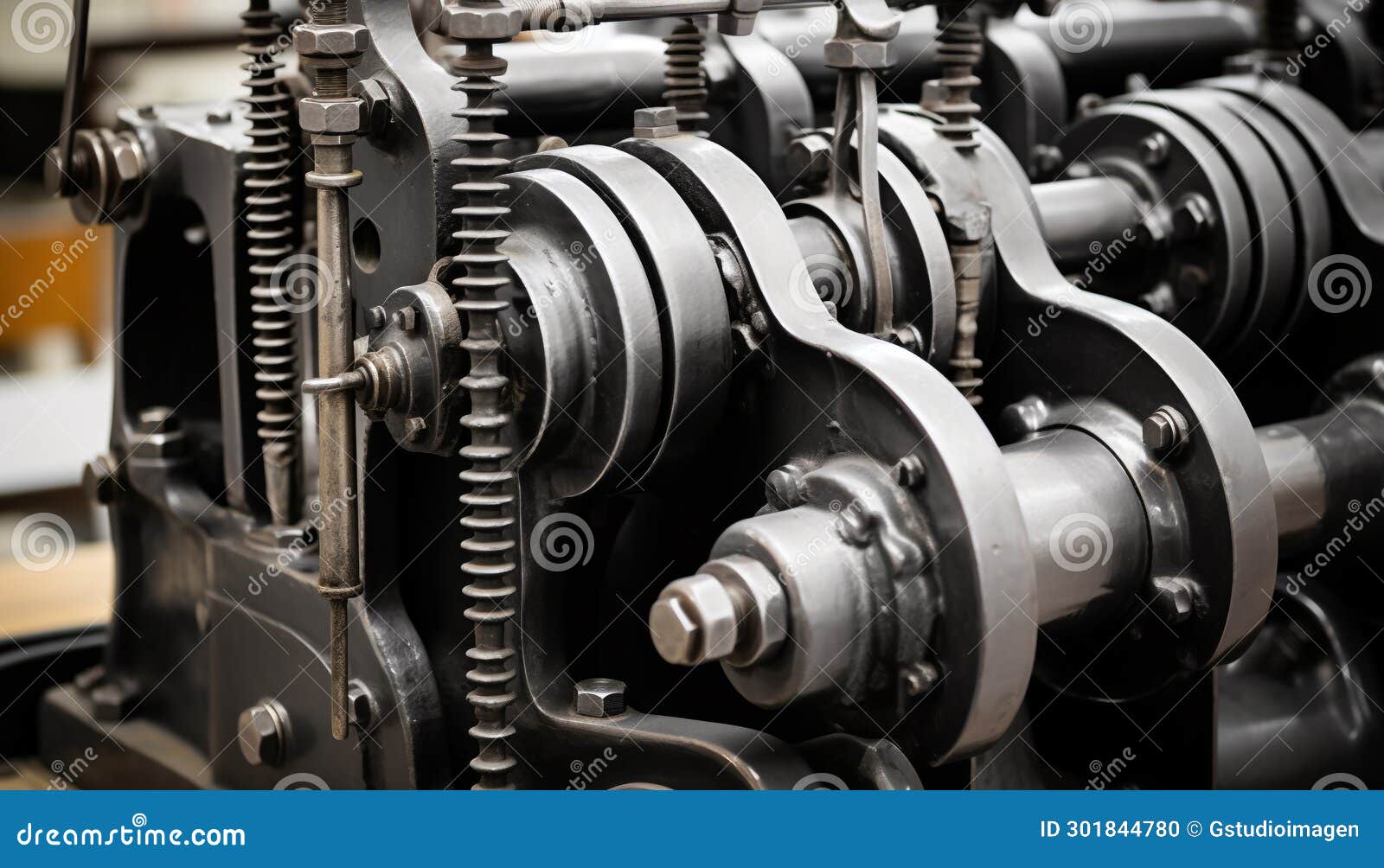 Metallic Wheel Turning in a Close Up Workshop Generated by AI Stock ...