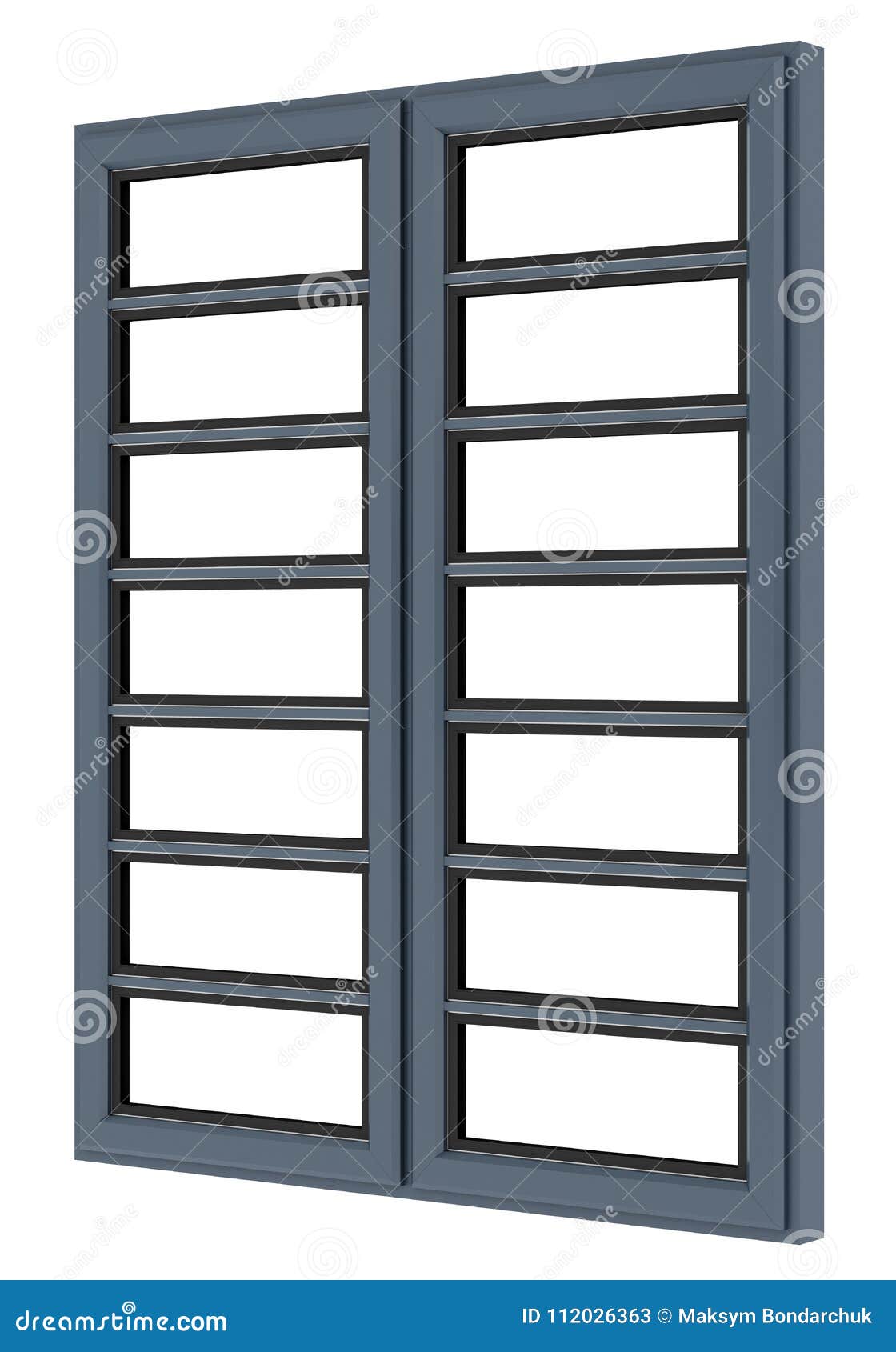 Metallic Window Isolated On White Stock Illustration - Illustration of ...