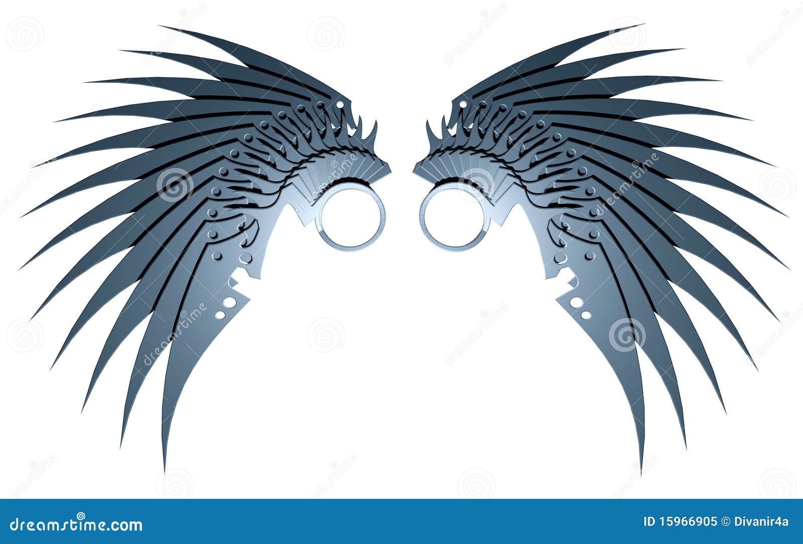 Metallic wings stock illustration. Illustration of wing - 15966905