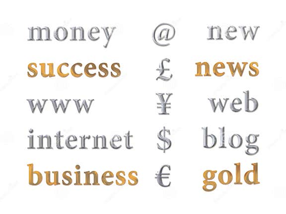 Metallic words stock illustration. Illustration of finance - 3567693