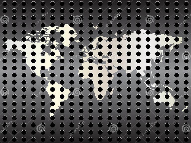 Metallic world map stock vector. Illustration of countries - 7753793