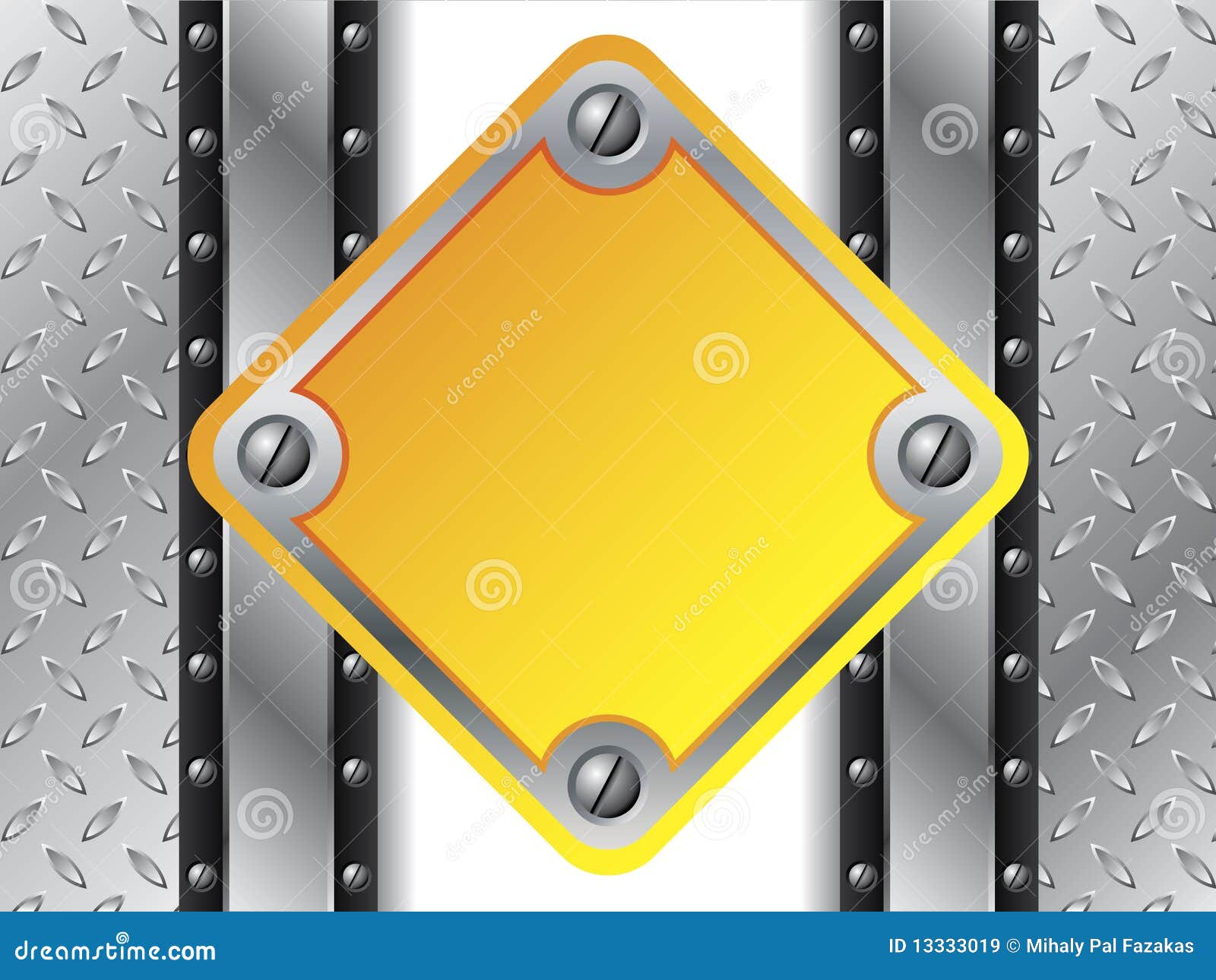 Metallic yellow plate stock vector. Illustration of design - 13333019
