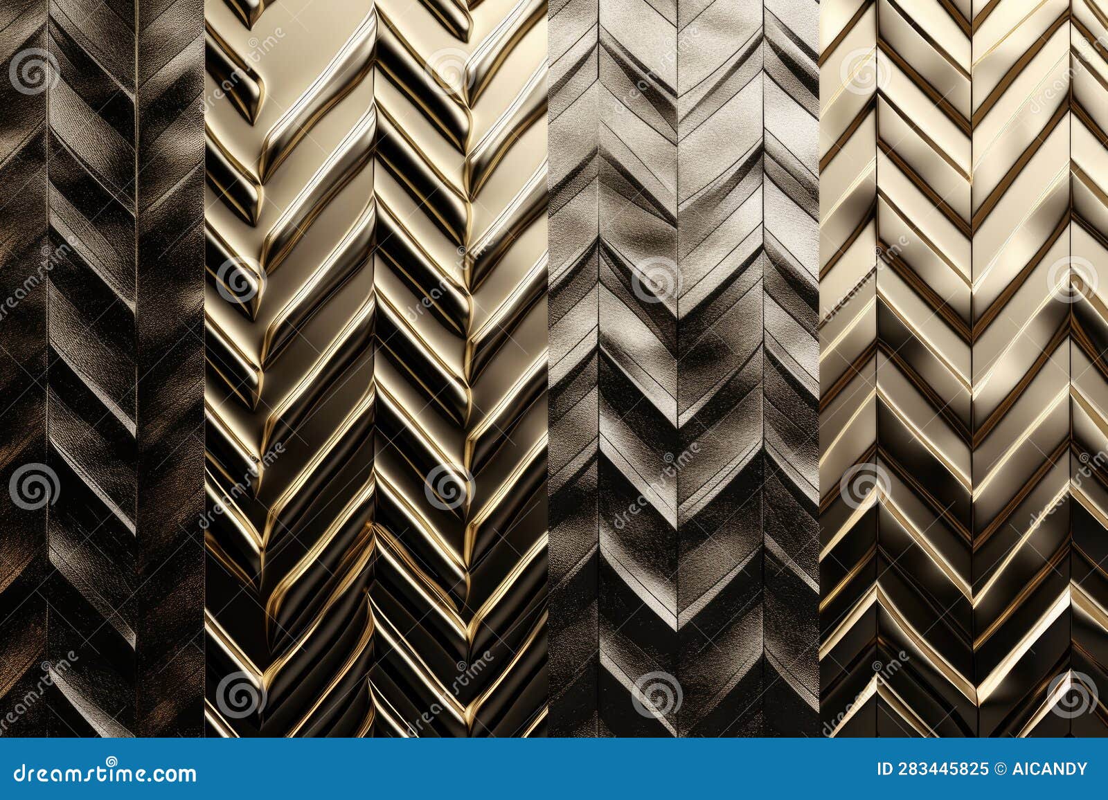 Metallic Zigzag Patterns with a Shimmering Effect Stock Illustration ...