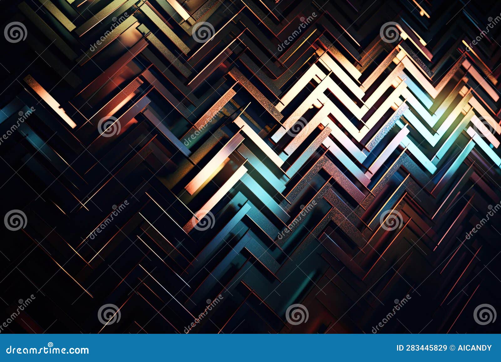 Metallic Zigzag Patterns with a Shimmering Effect Stock Illustration ...