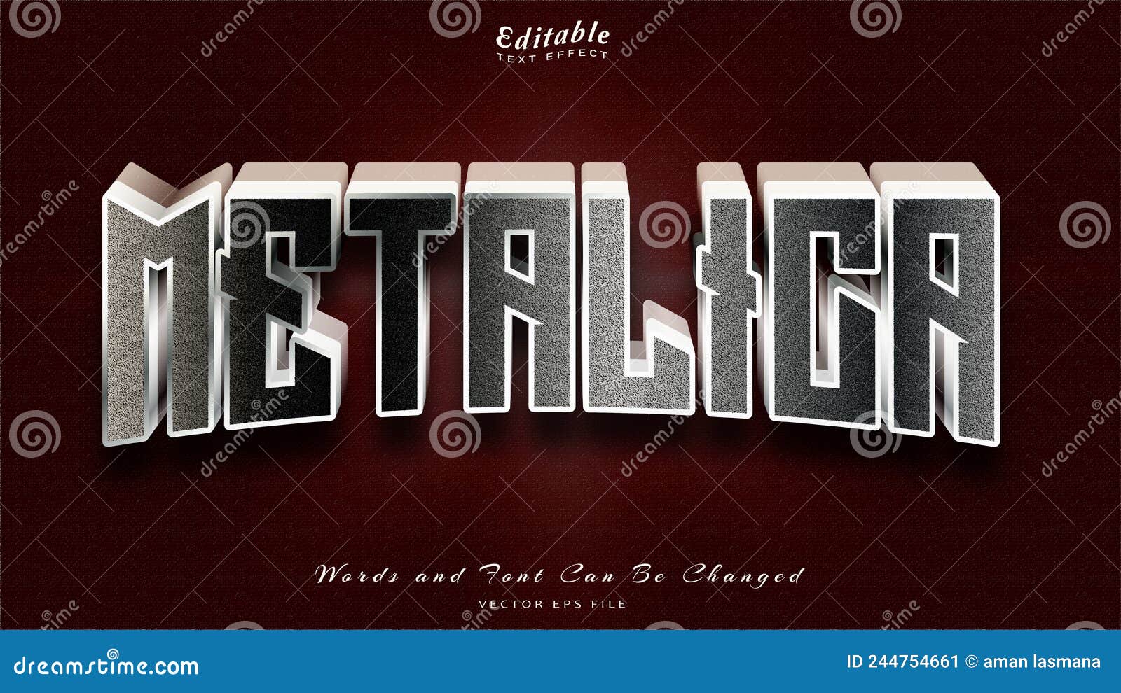 METALLICA TEXT EFFECT stock vector. Illustration of calligraphy - 244754661