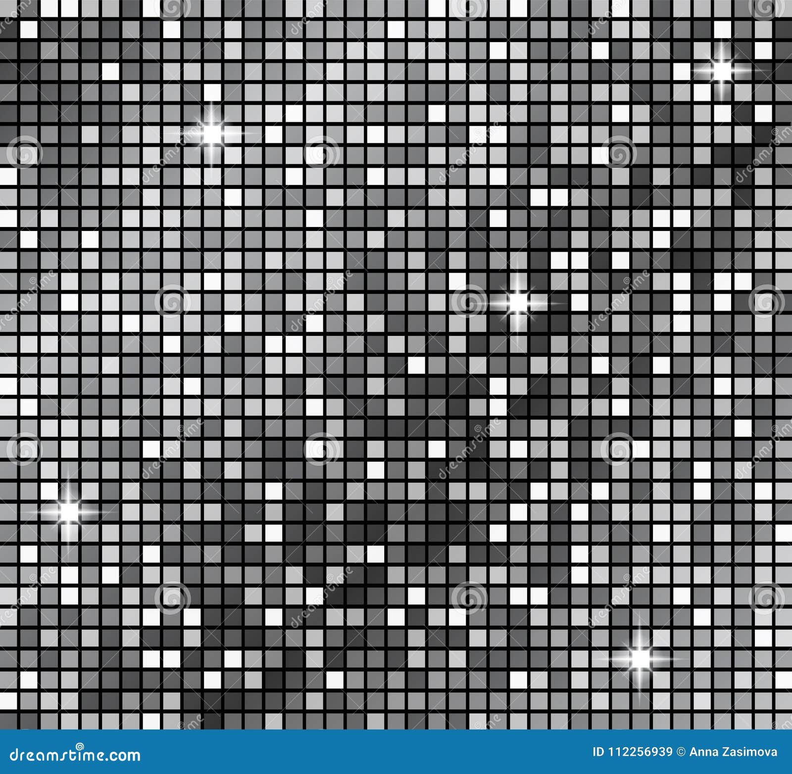 Metallicsilver Mosaics. Vector Silver Disco Lights Background. Abstract ...