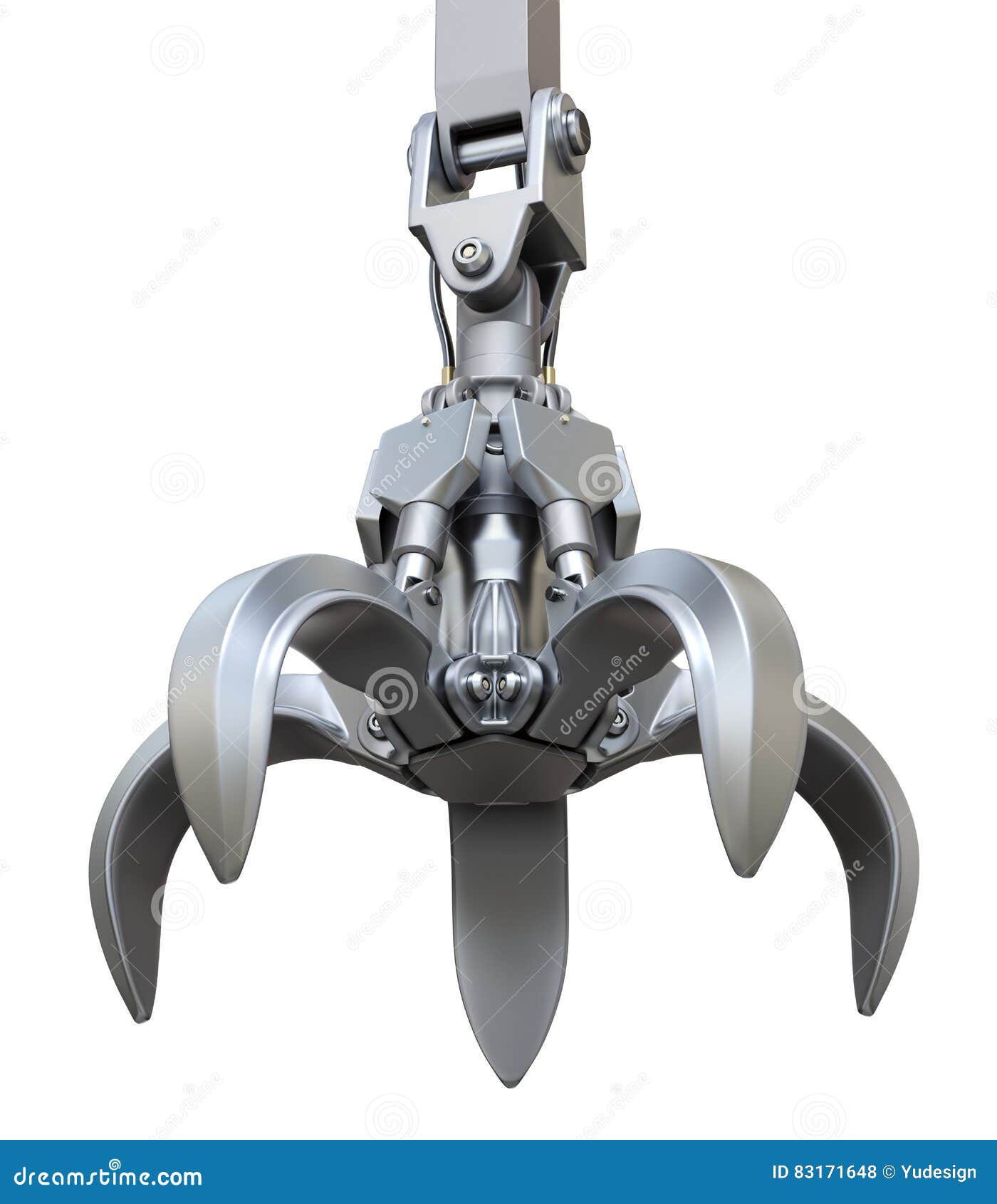 Metallischer Industrieller Mechanischer Greifer Stock Abbildung ...