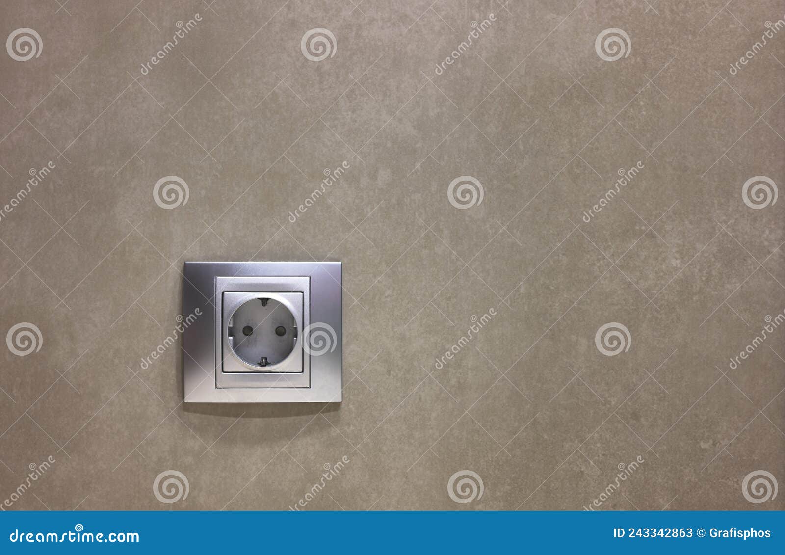 Metallised Electrical Socket in a Ceramic Tile Wall Stock Image - Image ...