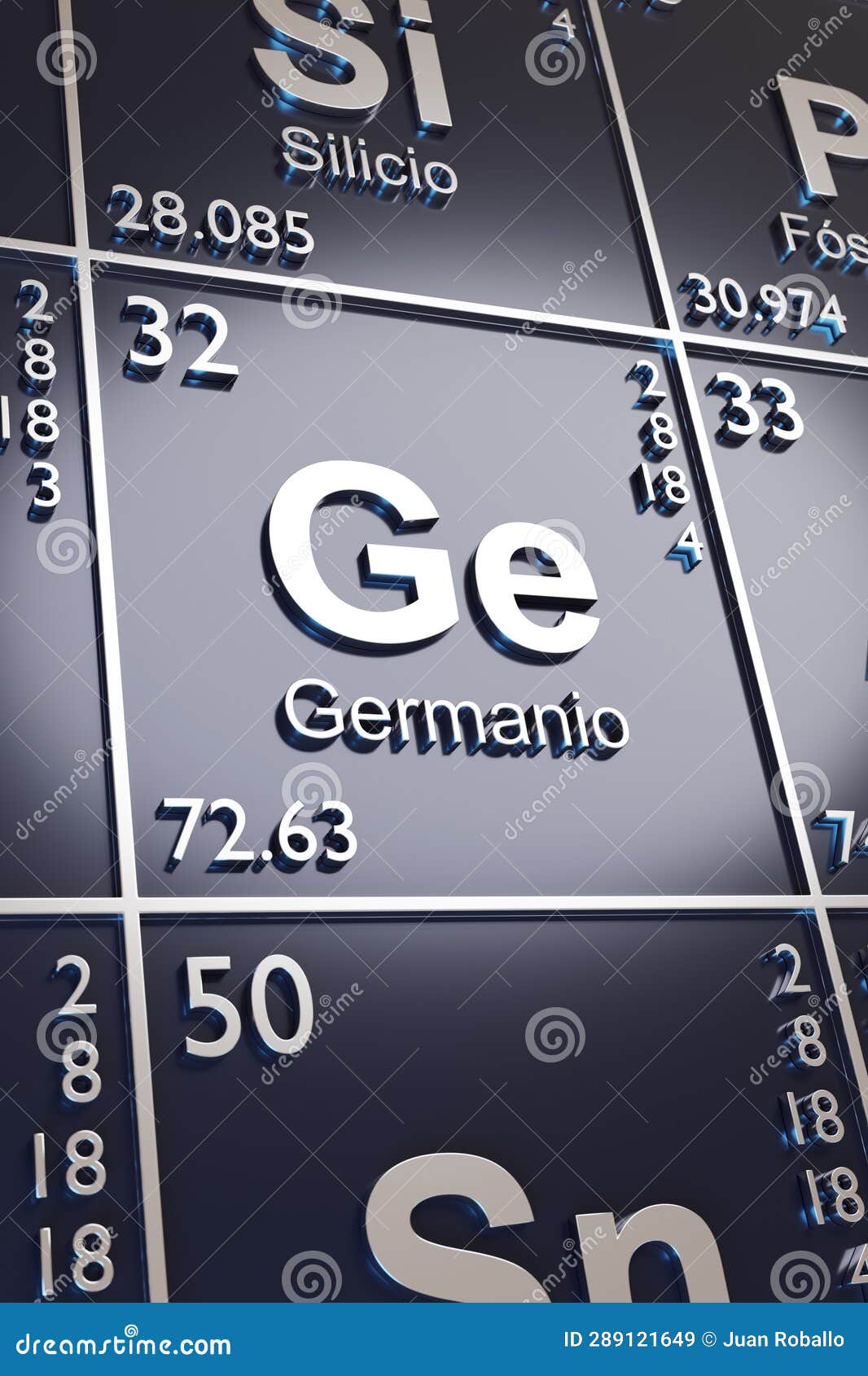The Metalloid Germanium On The Periodic Table Of Elements In Spanish ...