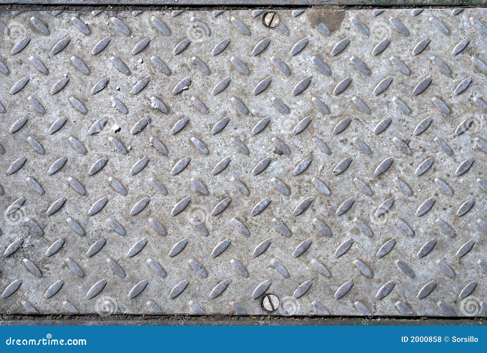 Metallplatten im Boden stockfoto. Bild von silber, prägen - 2000858