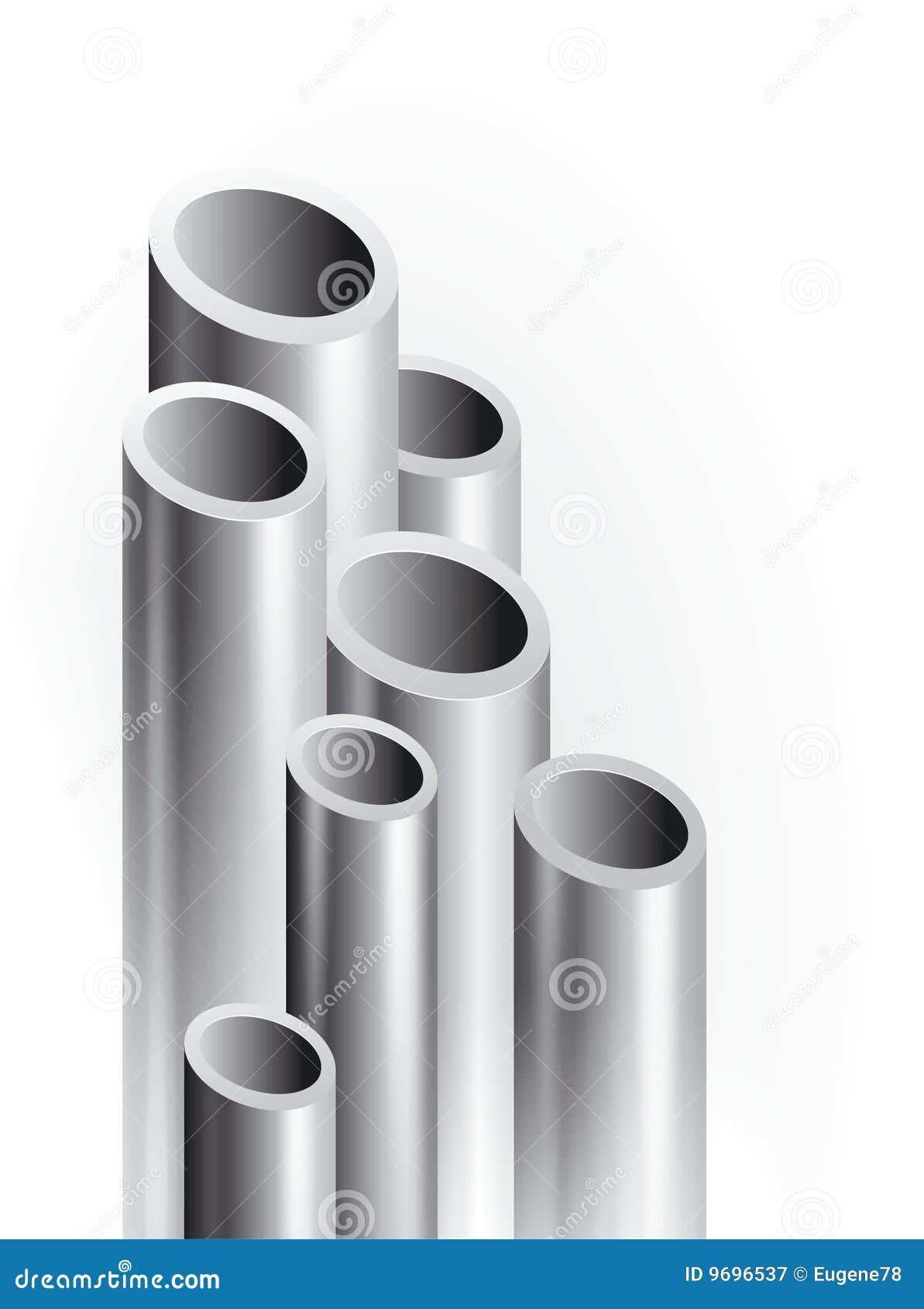 Metallrohr vektor abbildung. Illustration von horizontal - 9696537