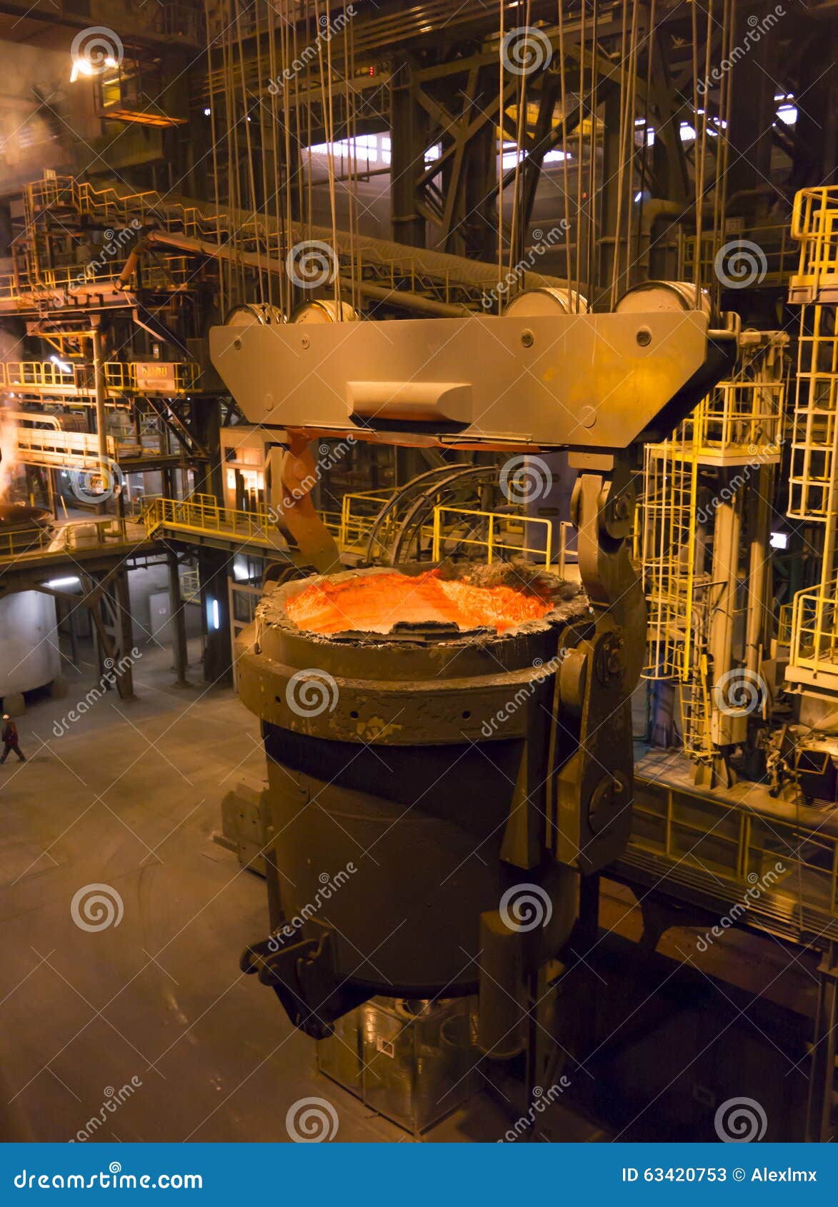 Metallurgical Ladle with Steel Stock Image - Image of metallurgical ...