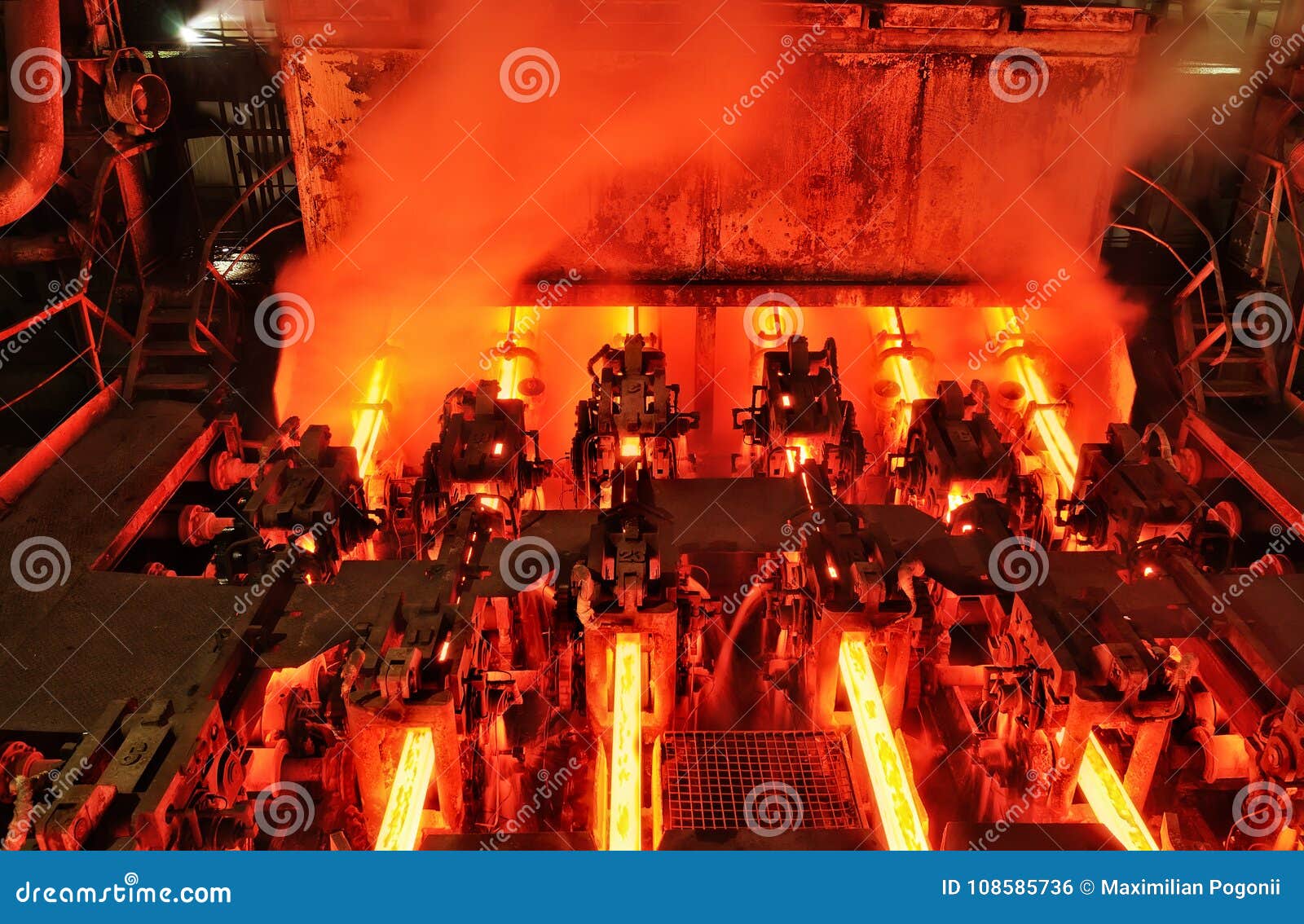 Metallurgical Plant Continuous Casting Machine Stock Photo - Image of ...