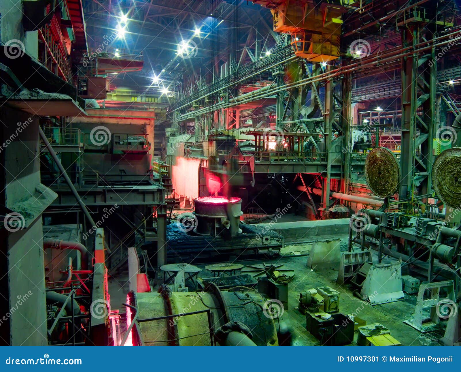 Metallurgical Works, Industrial Production Process Stock Image - Image ...