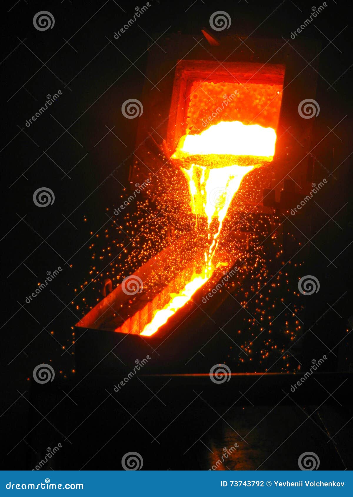 Metallurgy Casting Technological Process Stock Photo - Image of fumes ...