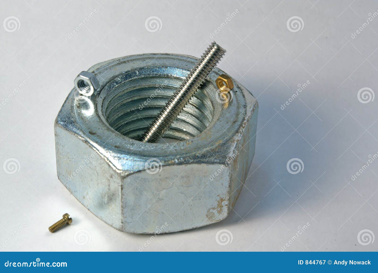 Metals nuts and bolts stock image. Image of closeup, miniature - 844767