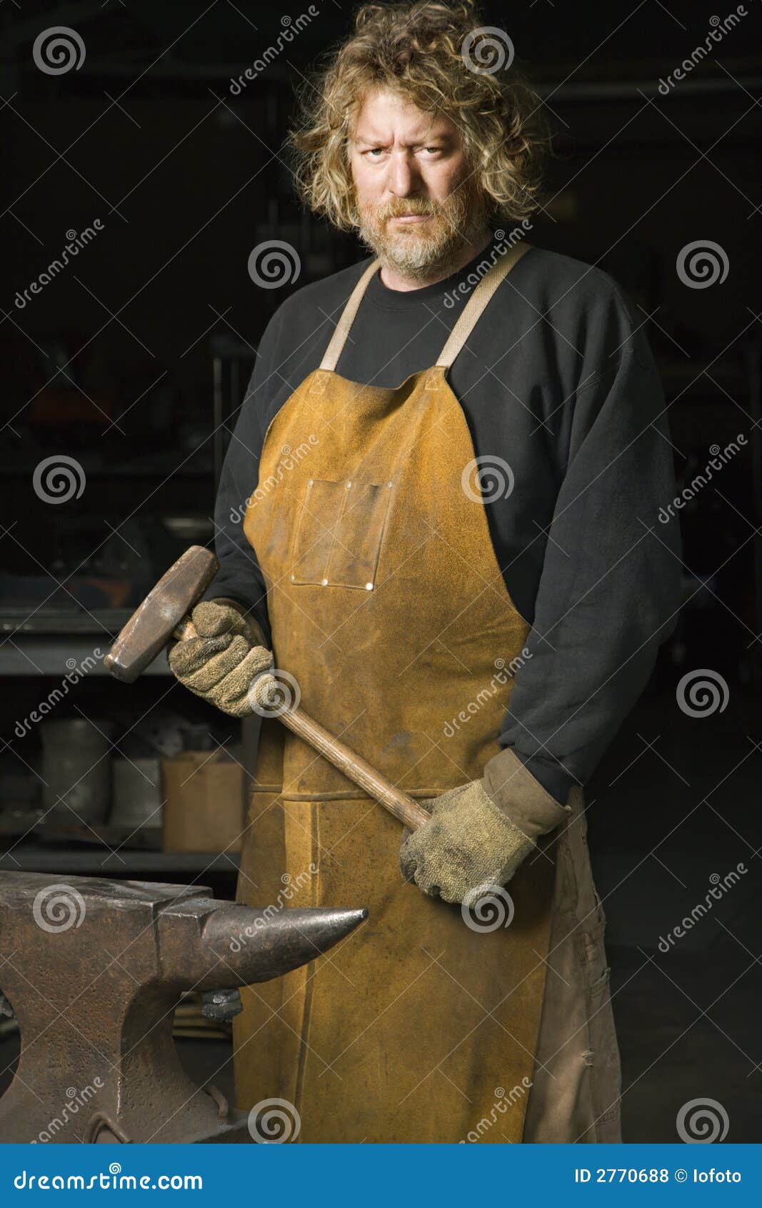 Metalsmith portrait. stock photo. Image of stern, anvil - 2770688