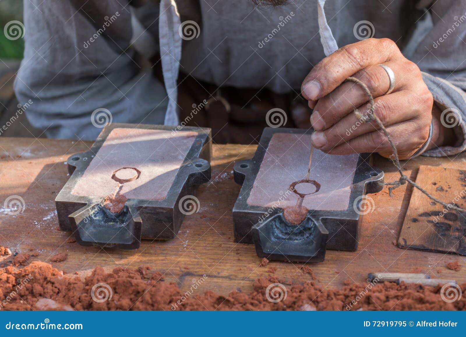 Metalsmith shaping model stock image. Image of mediaeval - 72919795