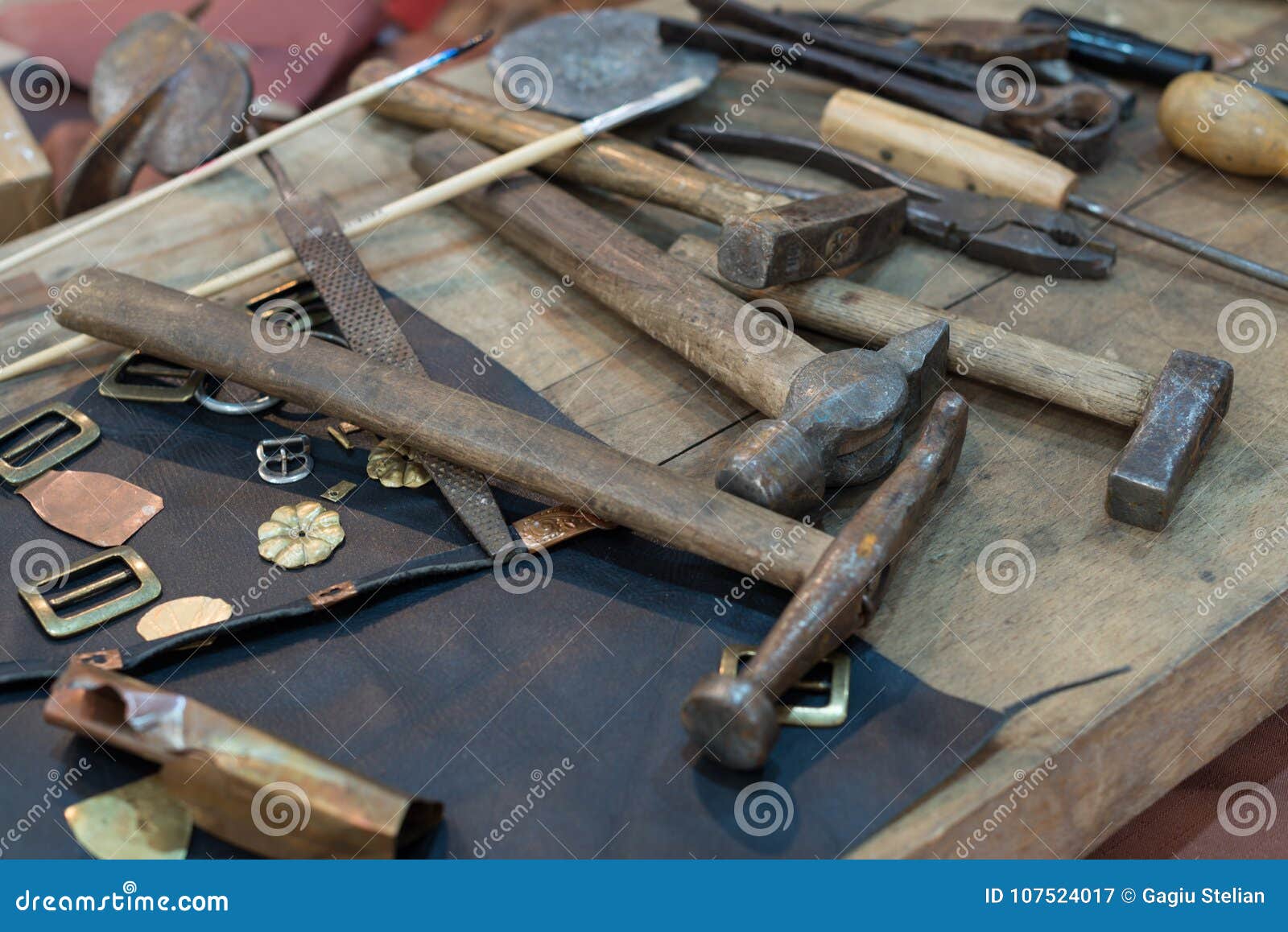 Metalsmith Tools on a Table Stock Image - Image of homemade, desk ...