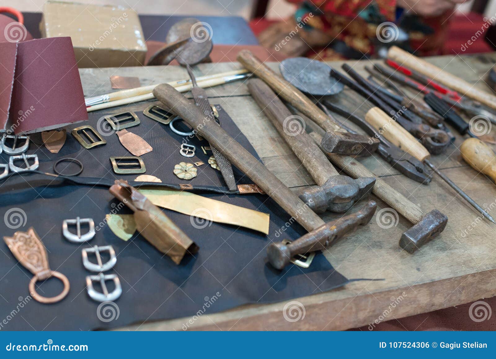 Metalsmith Tools on a Table Stock Photo - Image of collectible ...