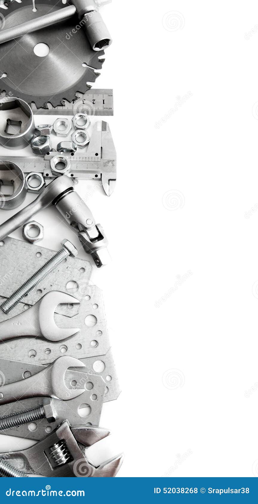 Metalwork Regla, Llave, Tornillo Y Otros Herramientas Foto de archivo ...