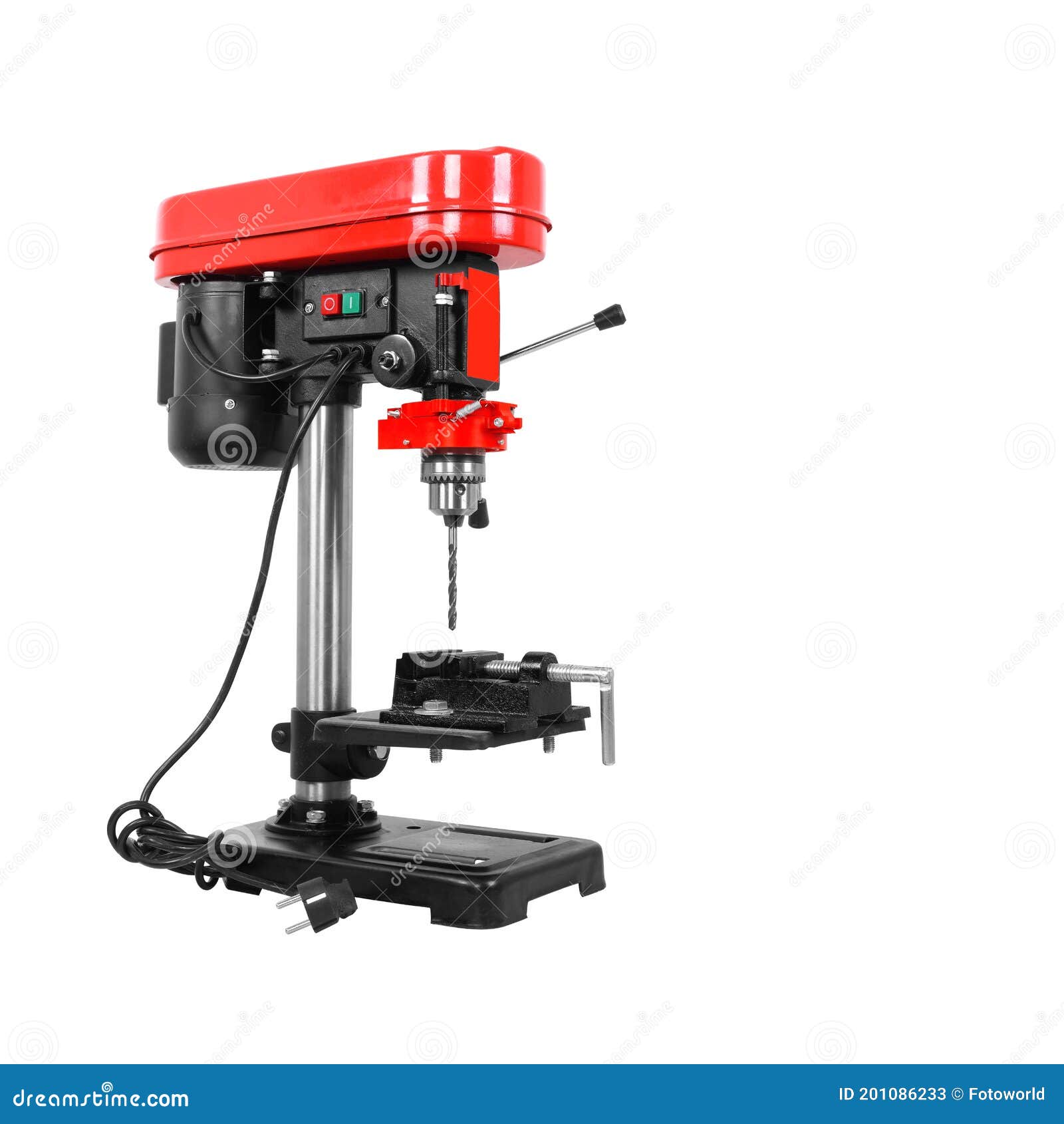 Metalwork Tool - Red New Drill Press Isolated Stock Image - Image of ...