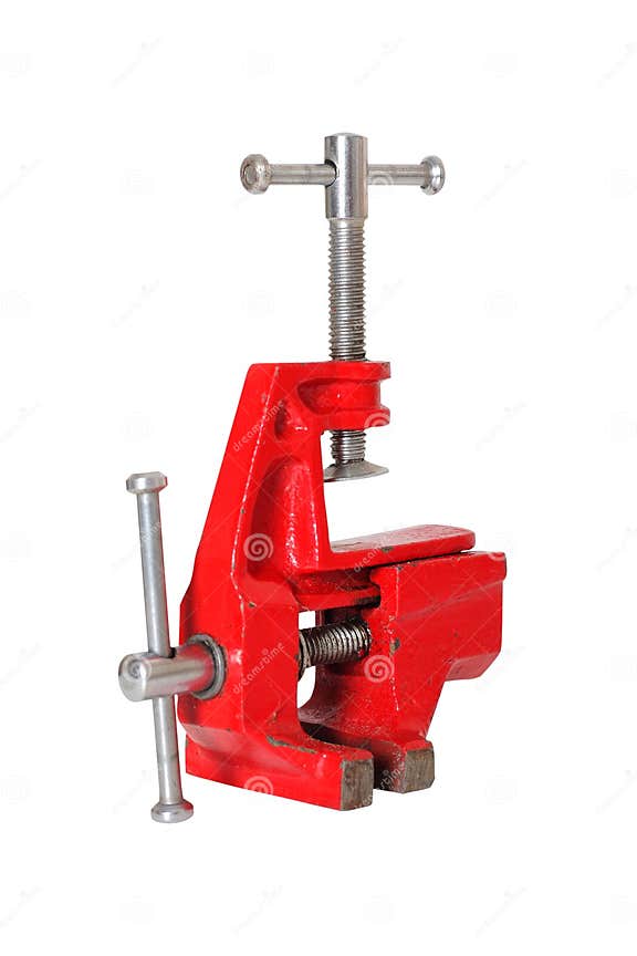 The Metalwork Tool - Red a Vise. Isolated Stock Image - Image of ...