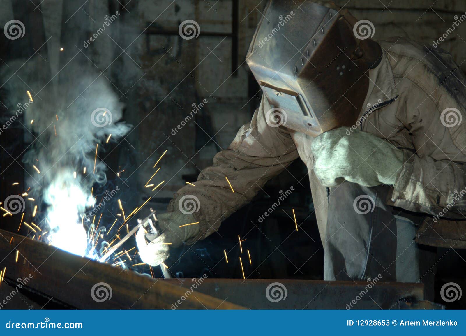 Metalworker stock image. Image of shiny, protective, construction ...