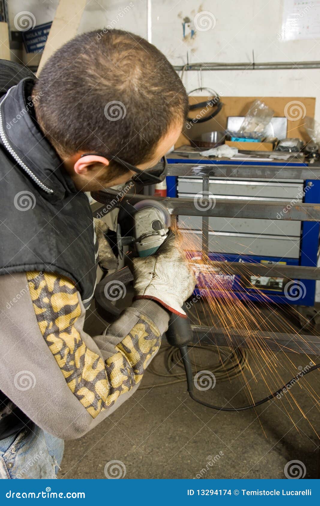 Metalworker stock photo. Image of spark, safety, construction - 13294174