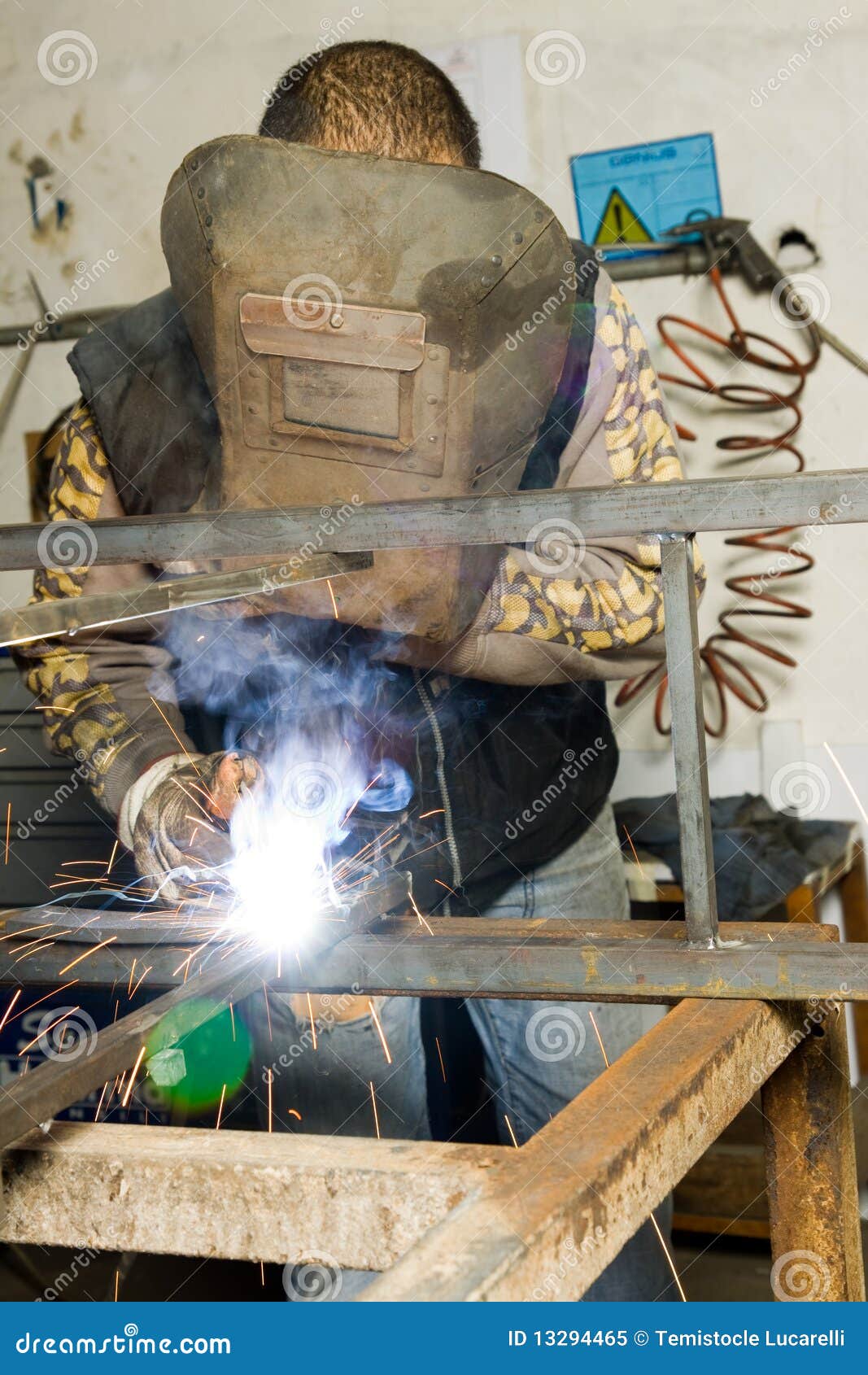 Metalworker stock image. Image of industrial, spark, hand - 13294465