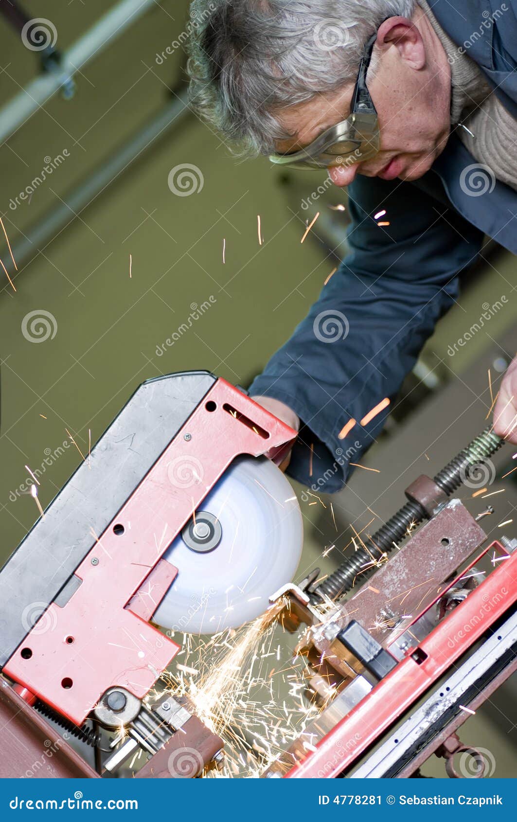 Metalworker cutting metal stock image. Image of aged, gray - 4778281