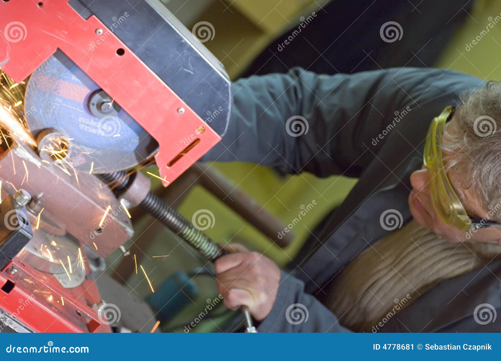 Metalworker cutting metal stock image. Image of working - 4778681