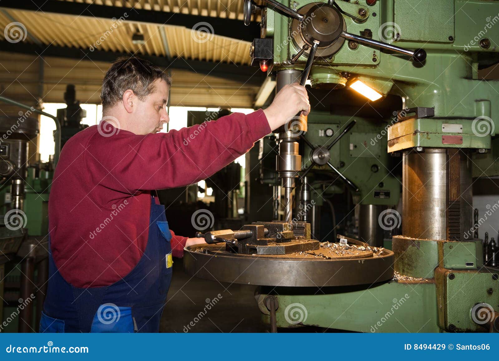 Metalworker on a Drilling Machine Stock Image - Image of company ...