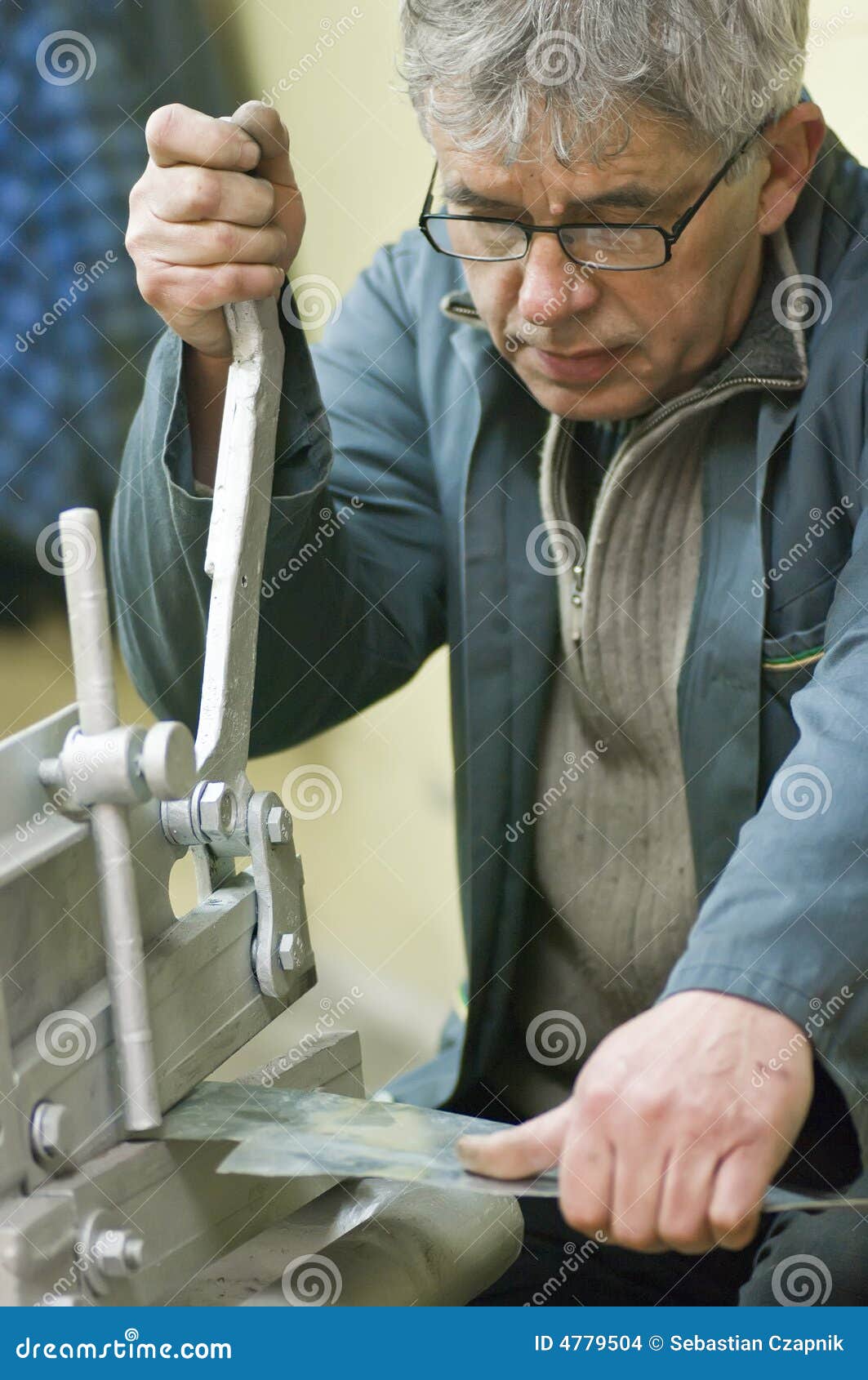 Metalworker and guillotine stock photo. Image of blacksmith - 4779504