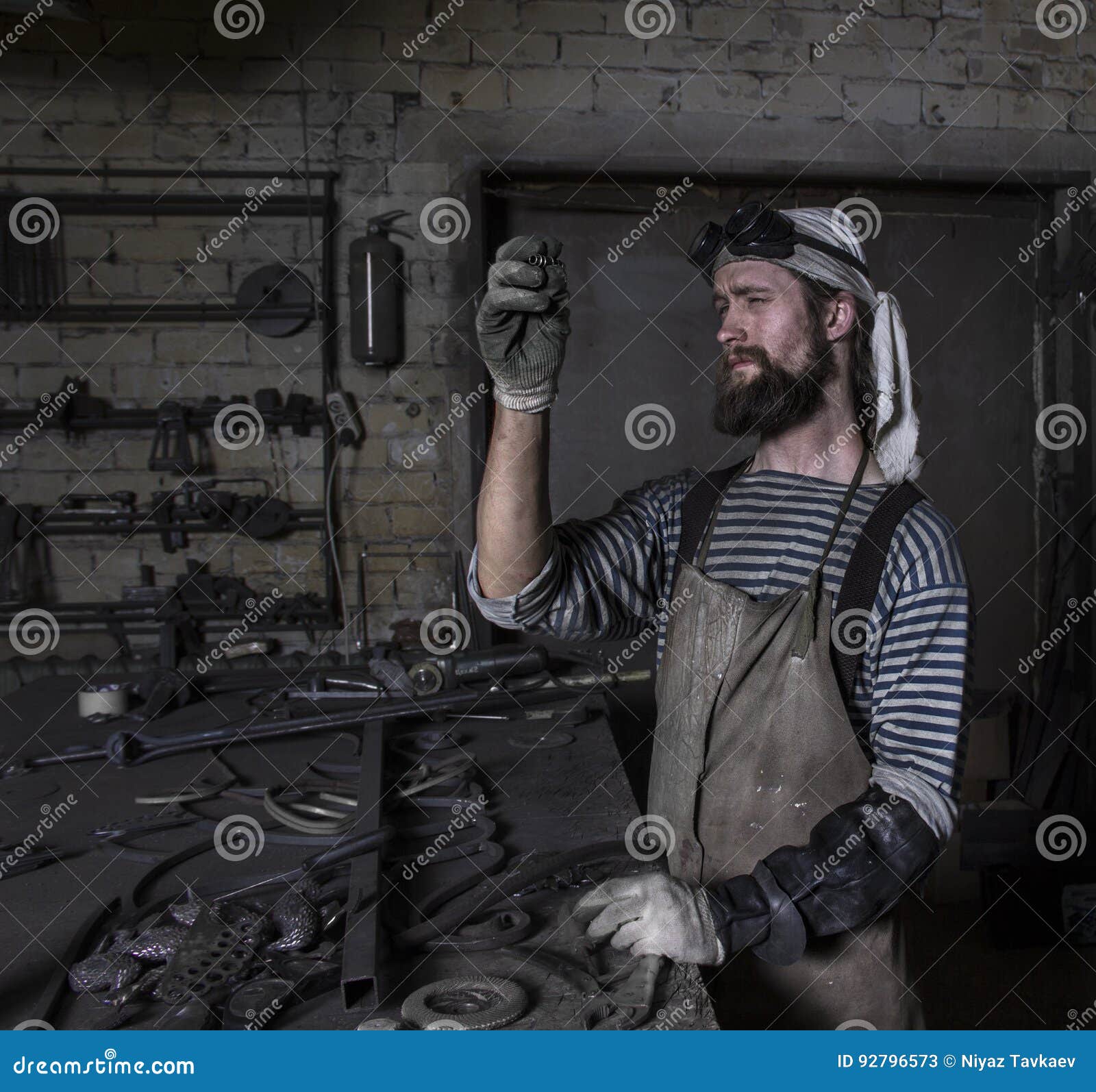 Metalworker Preparing for Work Stock Image - Image of craftwork ...