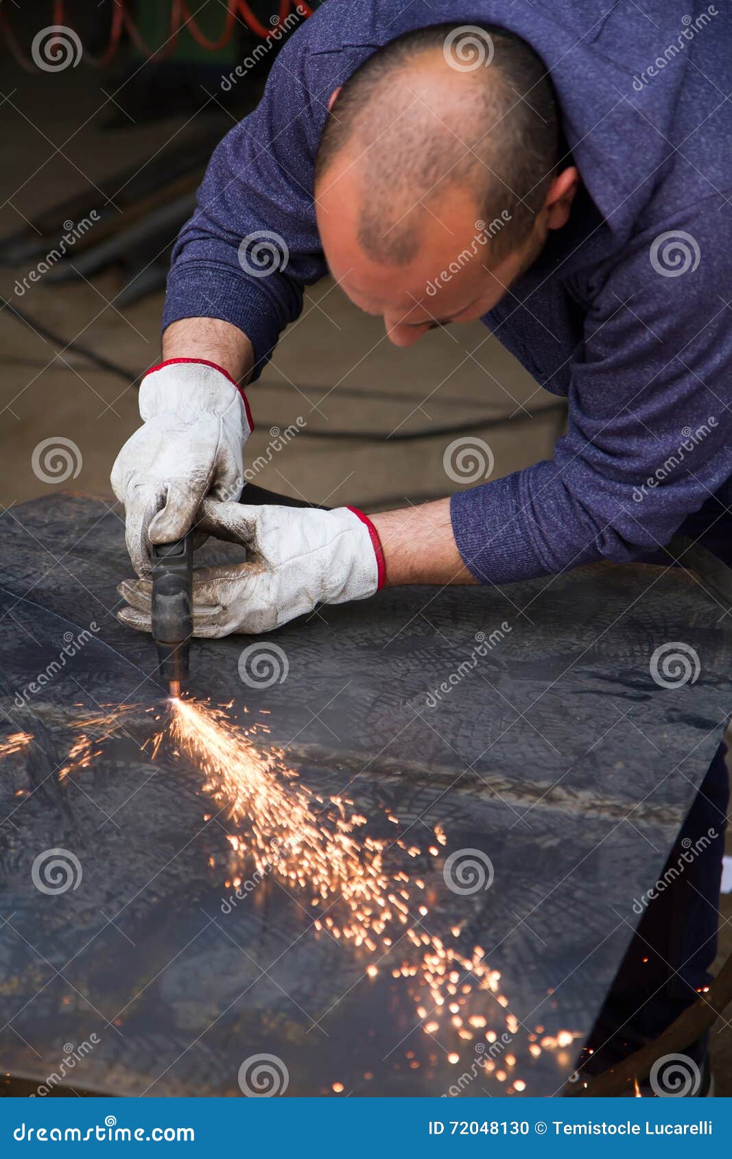 Metalworker at work stock photo. Image of mask, protection - 72048130