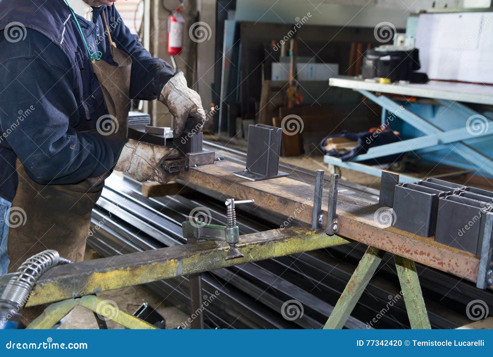 Metalworker at work stock photo. Image of metallurgy - 77342420