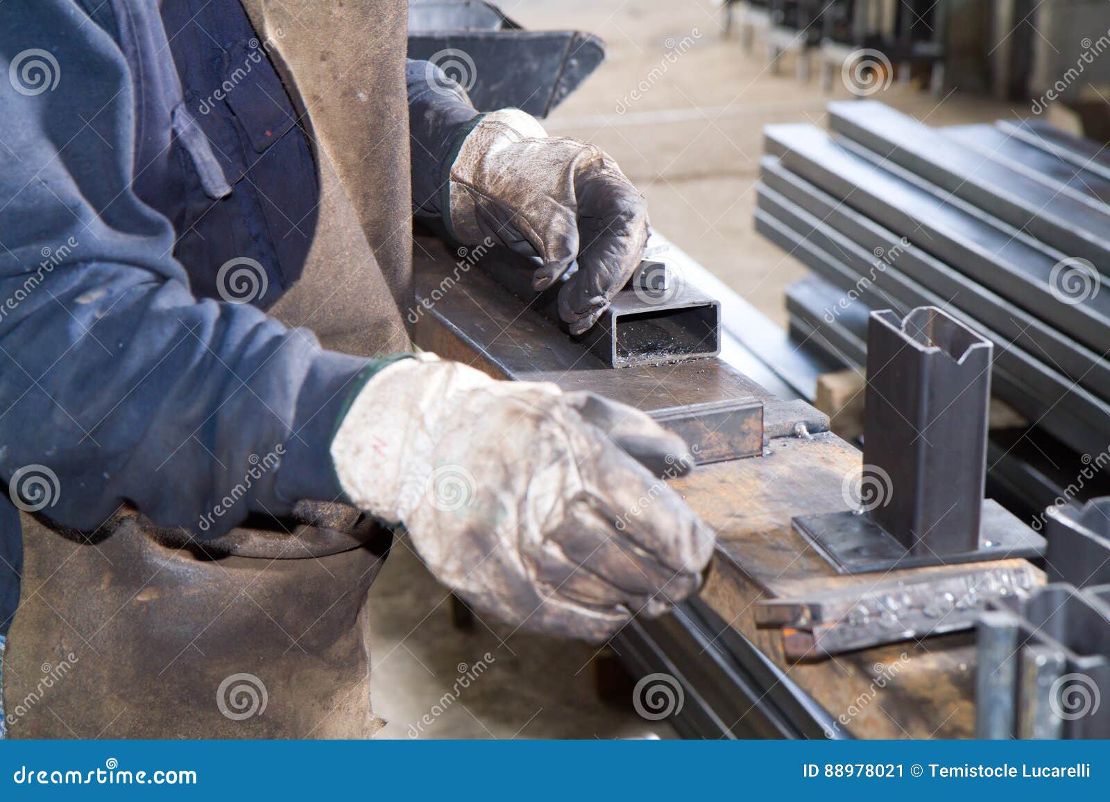 Metalworker at work stock image. Image of industry, industrial - 88978021