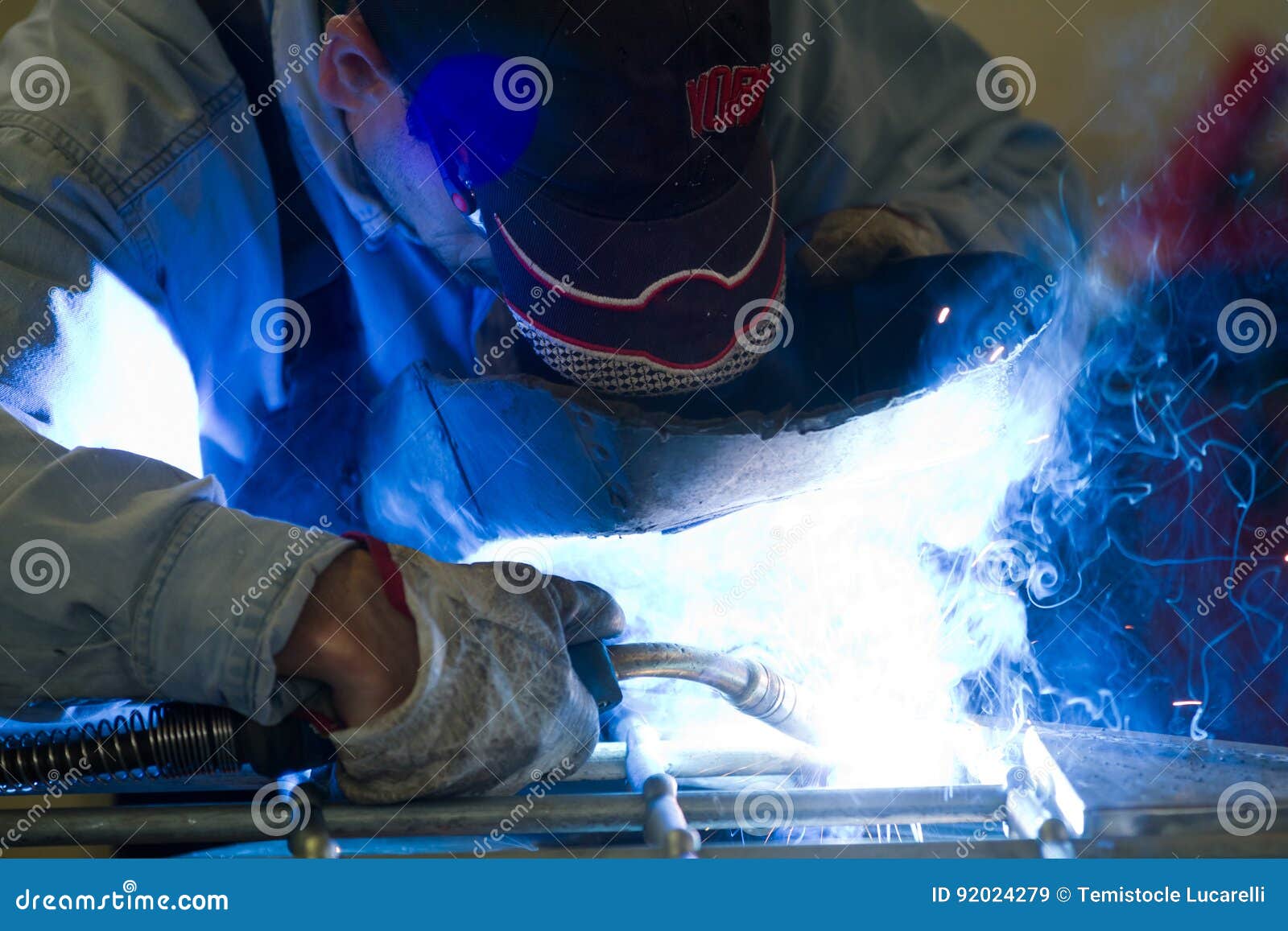 Metalworker at work stock image. Image of engineering - 92024279