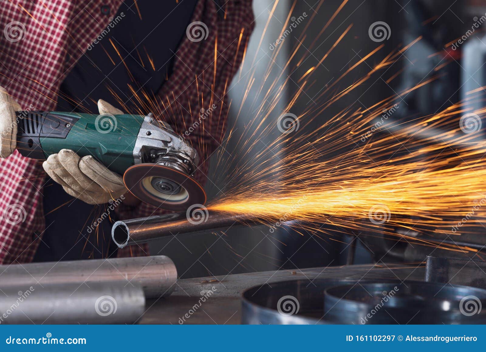 Metalworker Working in an Engineering Workshop Stock Image - Image of ...