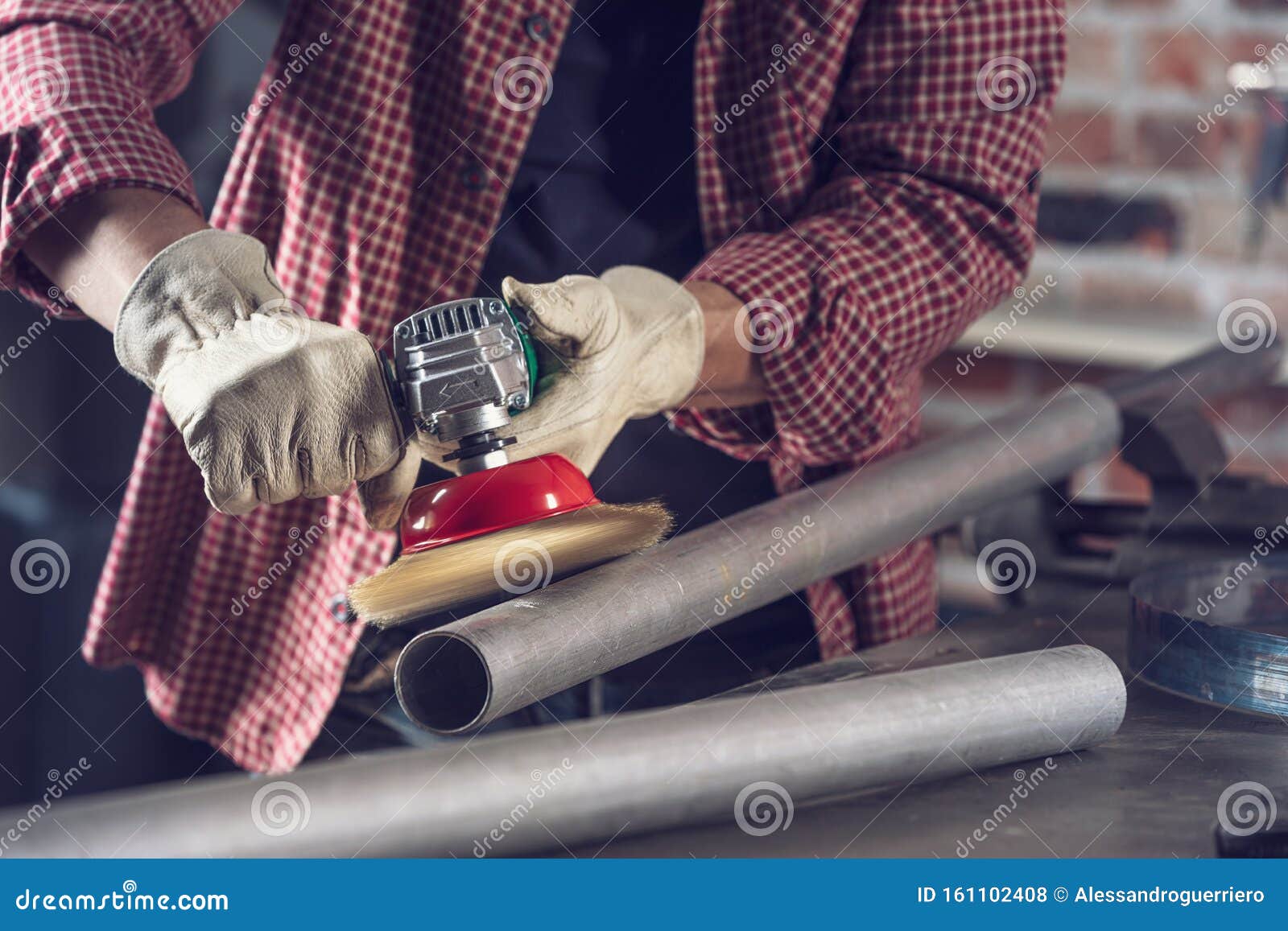 Metalworker Working on Steel Pipes Stock Photo - Image of pipes, tool ...