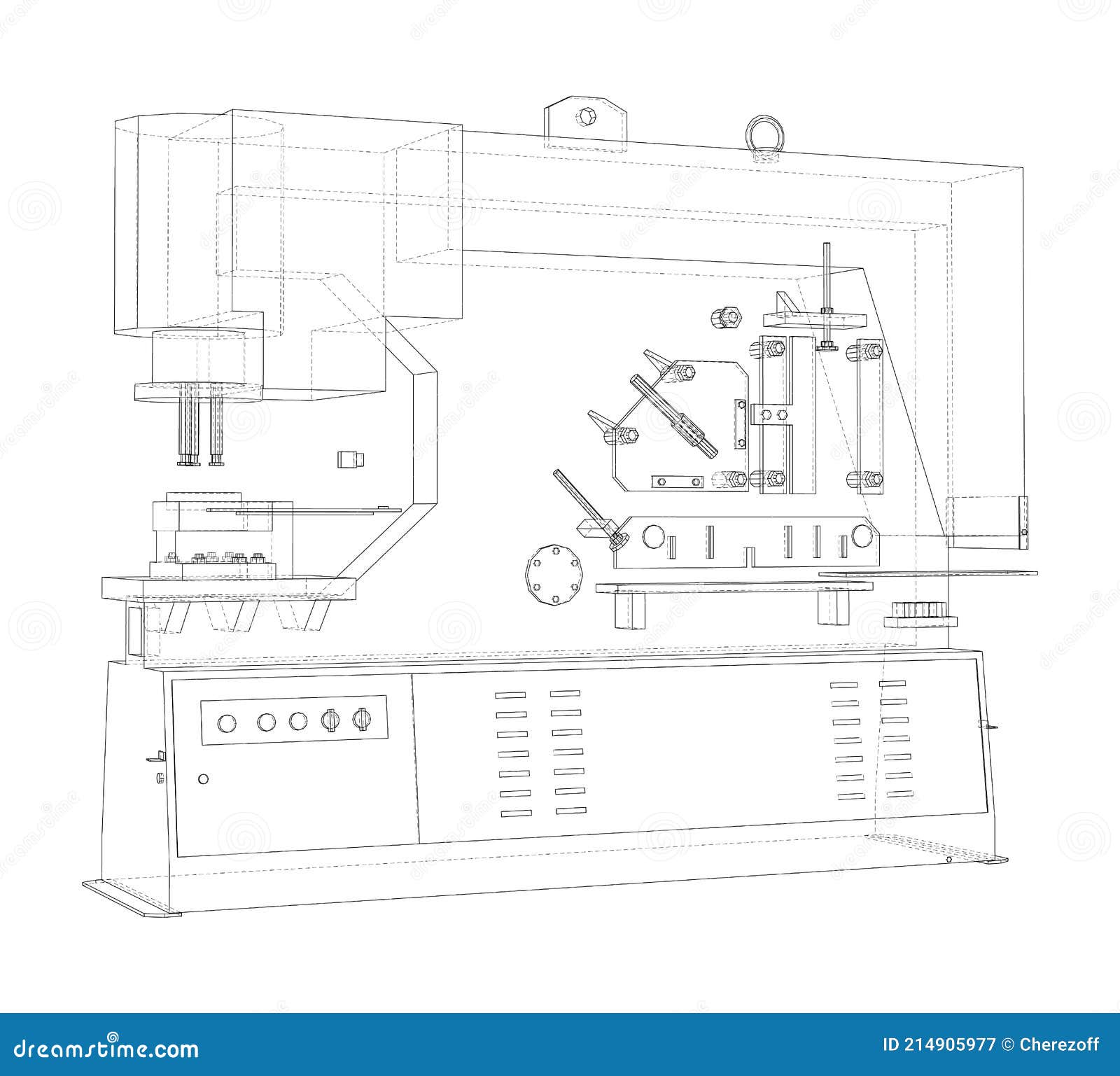 Metalworking CNC Machine. Vector Stock Vector - Illustration of machine ...