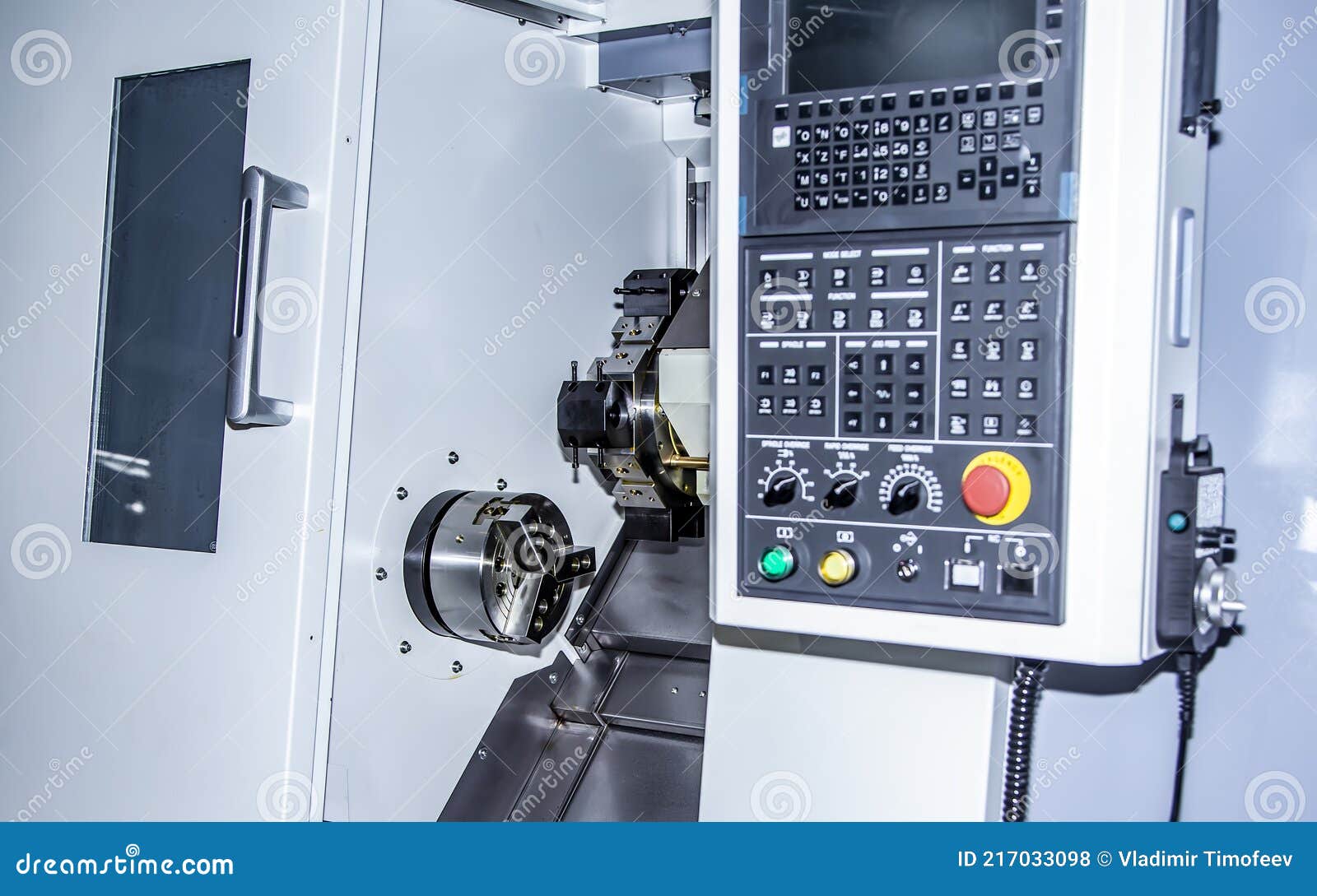 Metalworking CNC Milling Machine. Cutting Metal Modern Processing ...