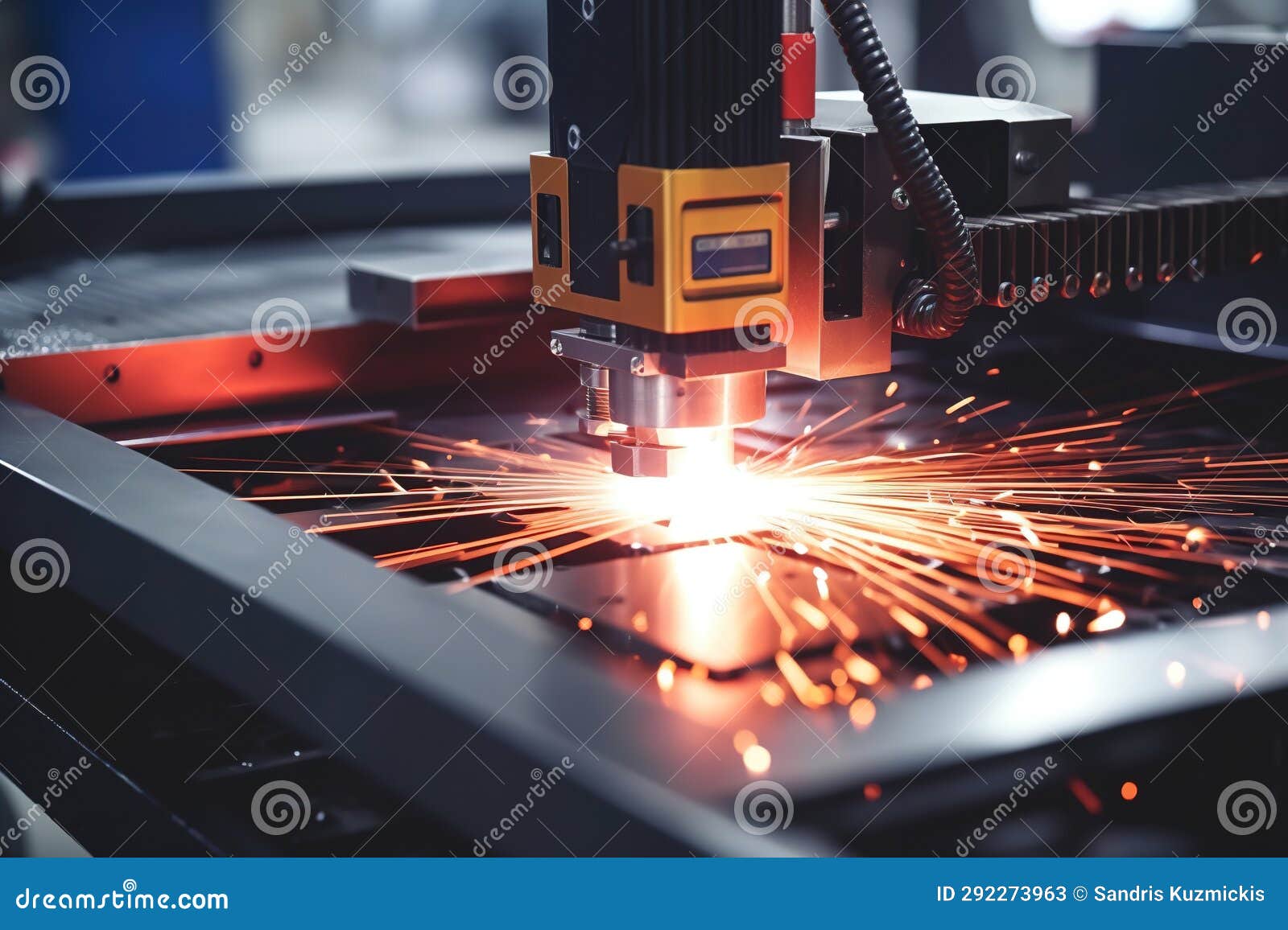 Metalworking CNC Milling Machine. Cutting Metal Modern Processing ...