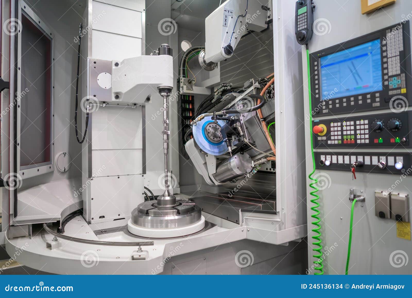 Metalworking CNC Milling Machine. Cutting Metal Modern Processing ...