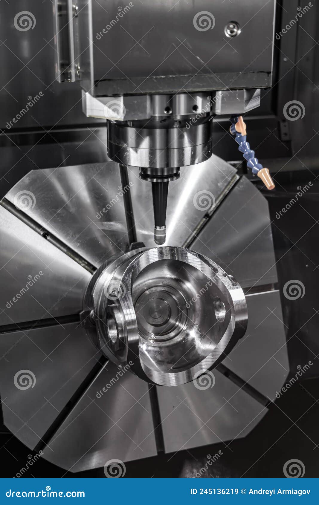 Metalworking CNC Milling Machine. Cutting Metal Modern Processing ...