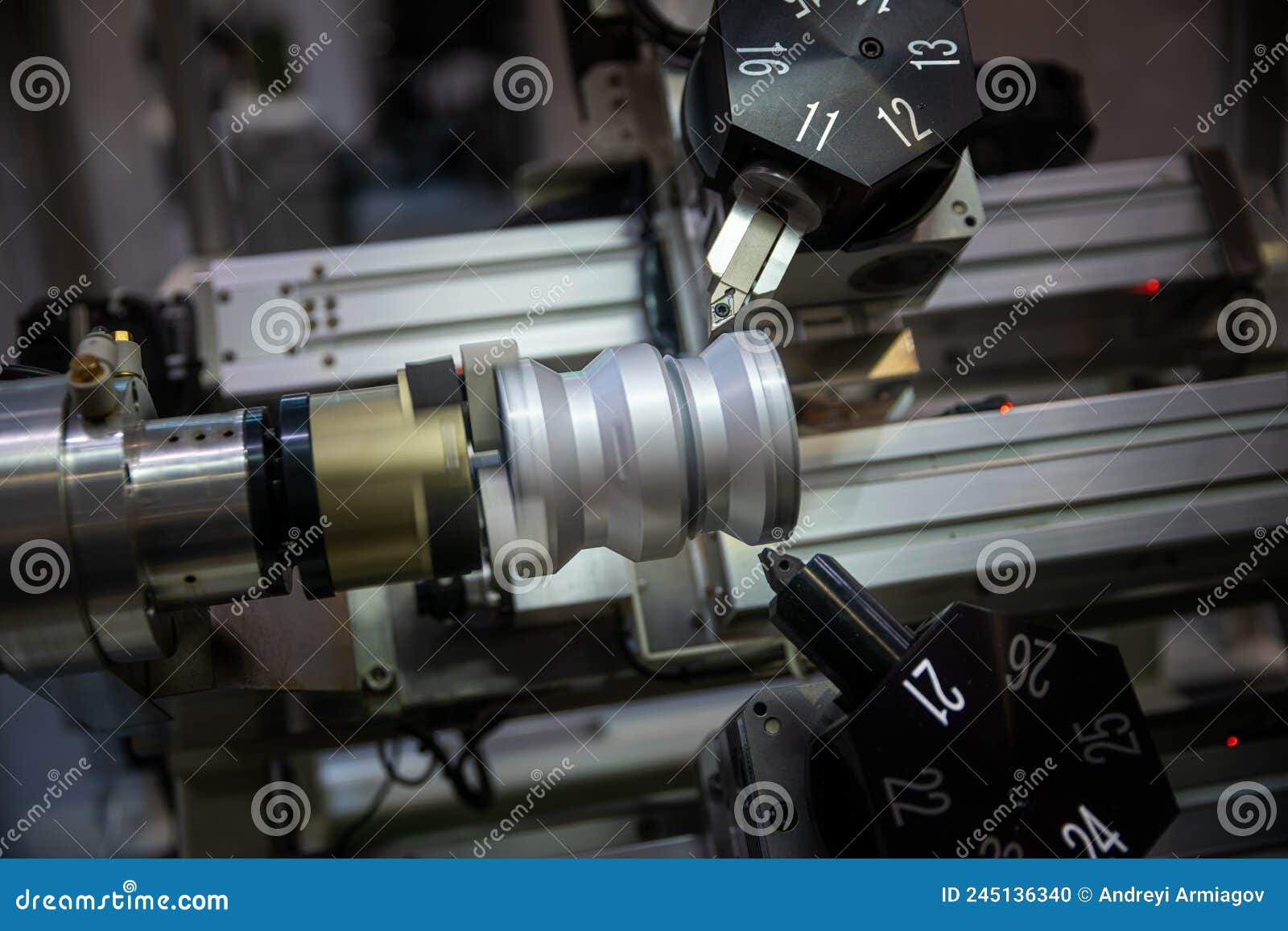 Metalworking CNC Milling Machine. Cutting Metal Modern Processing ...