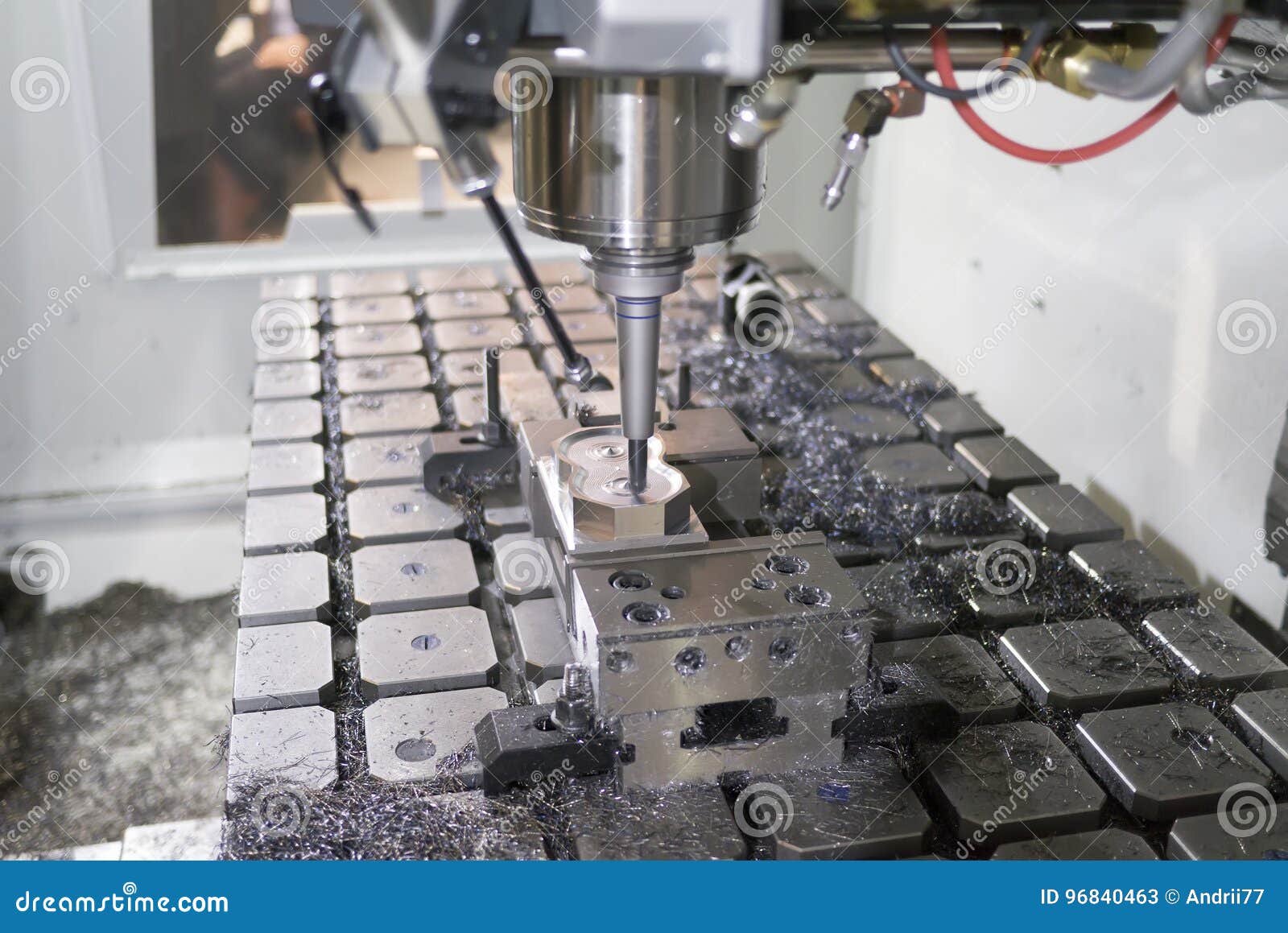 Metalworking CNC Milling Machine. Cutting Metal Processing Technology ...