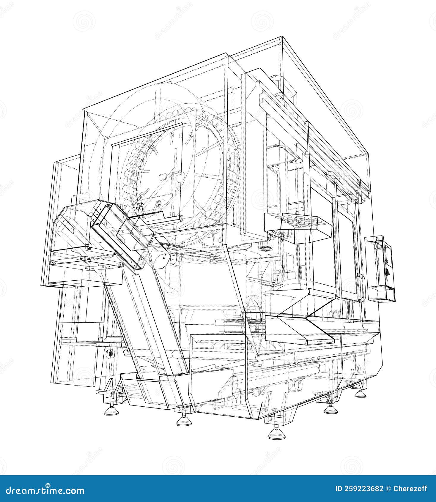Metalworking CNC Milling Machine. Vector Stock Vector - Illustration of ...
