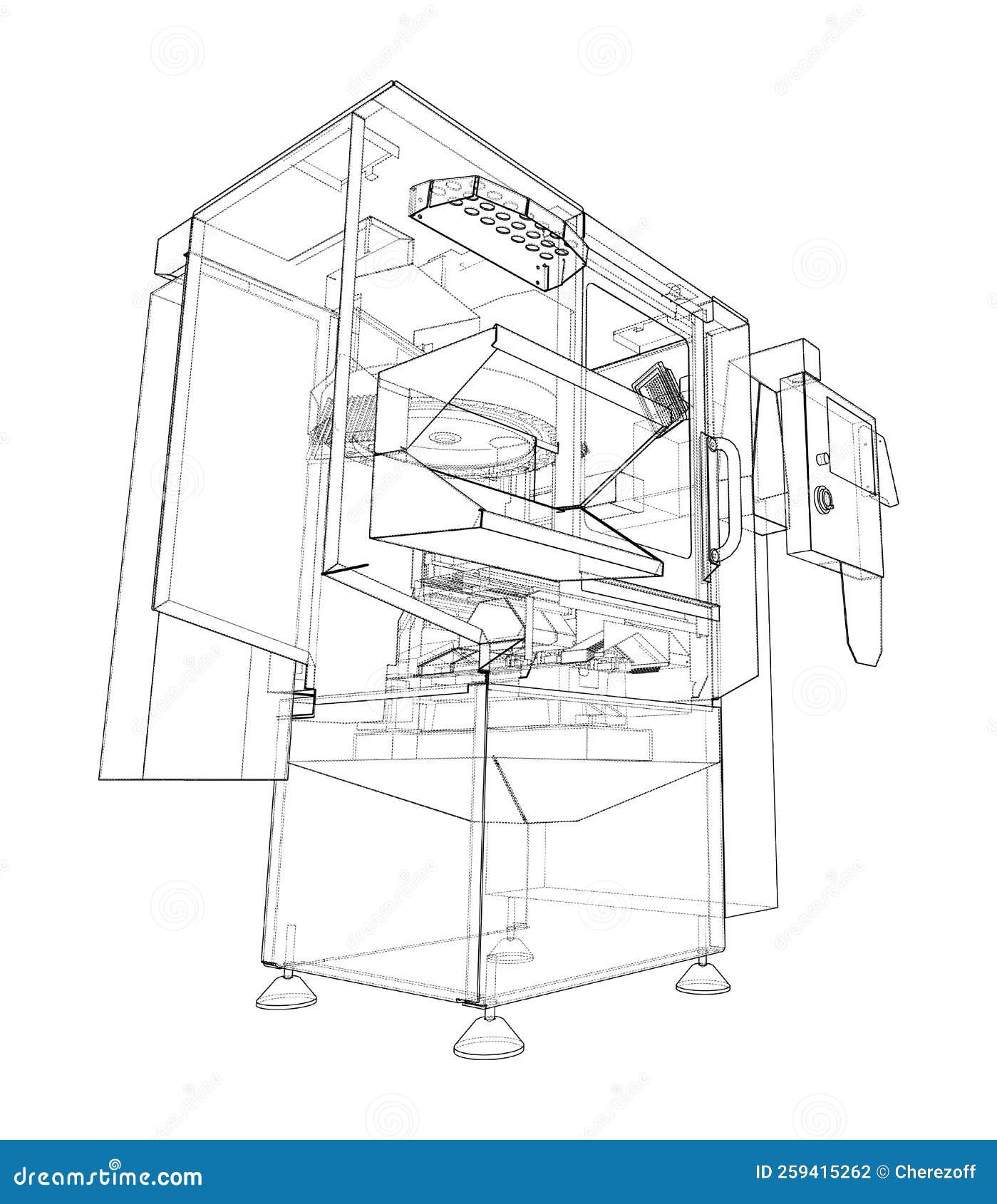 Metalworking CNC Milling Machine. Vector Stock Vector - Illustration of ...